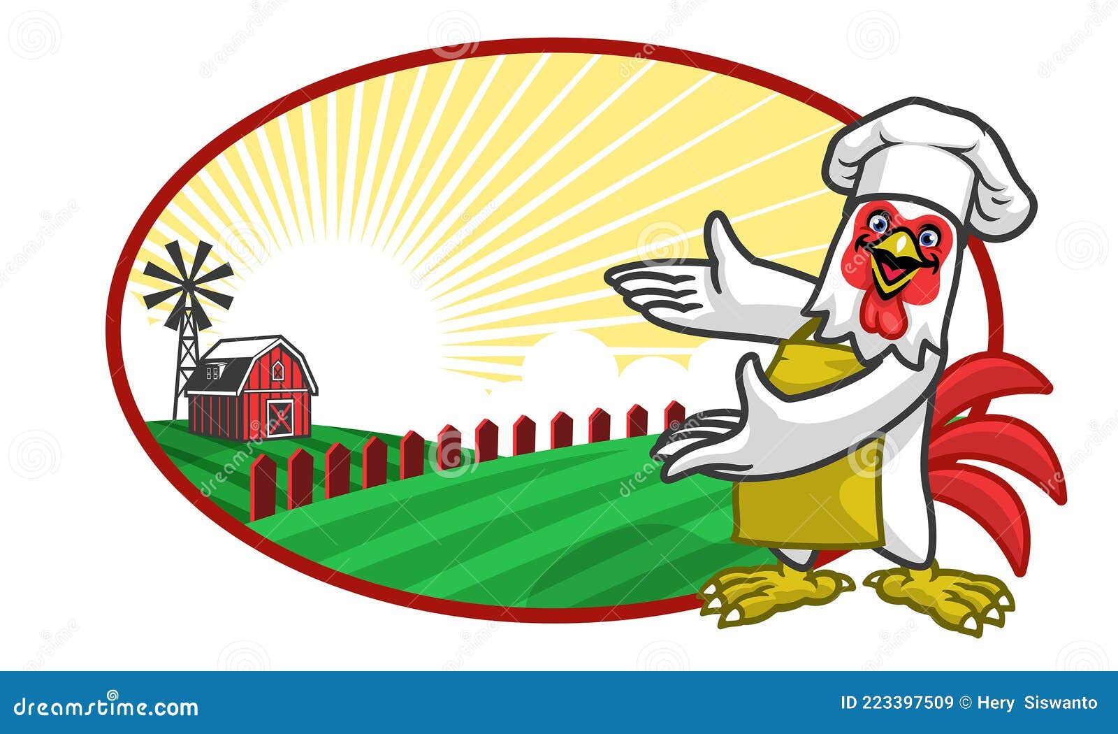 Chicken Chef Cartoon Rooster Cockerel Mascot Sign Vector Illustration ...