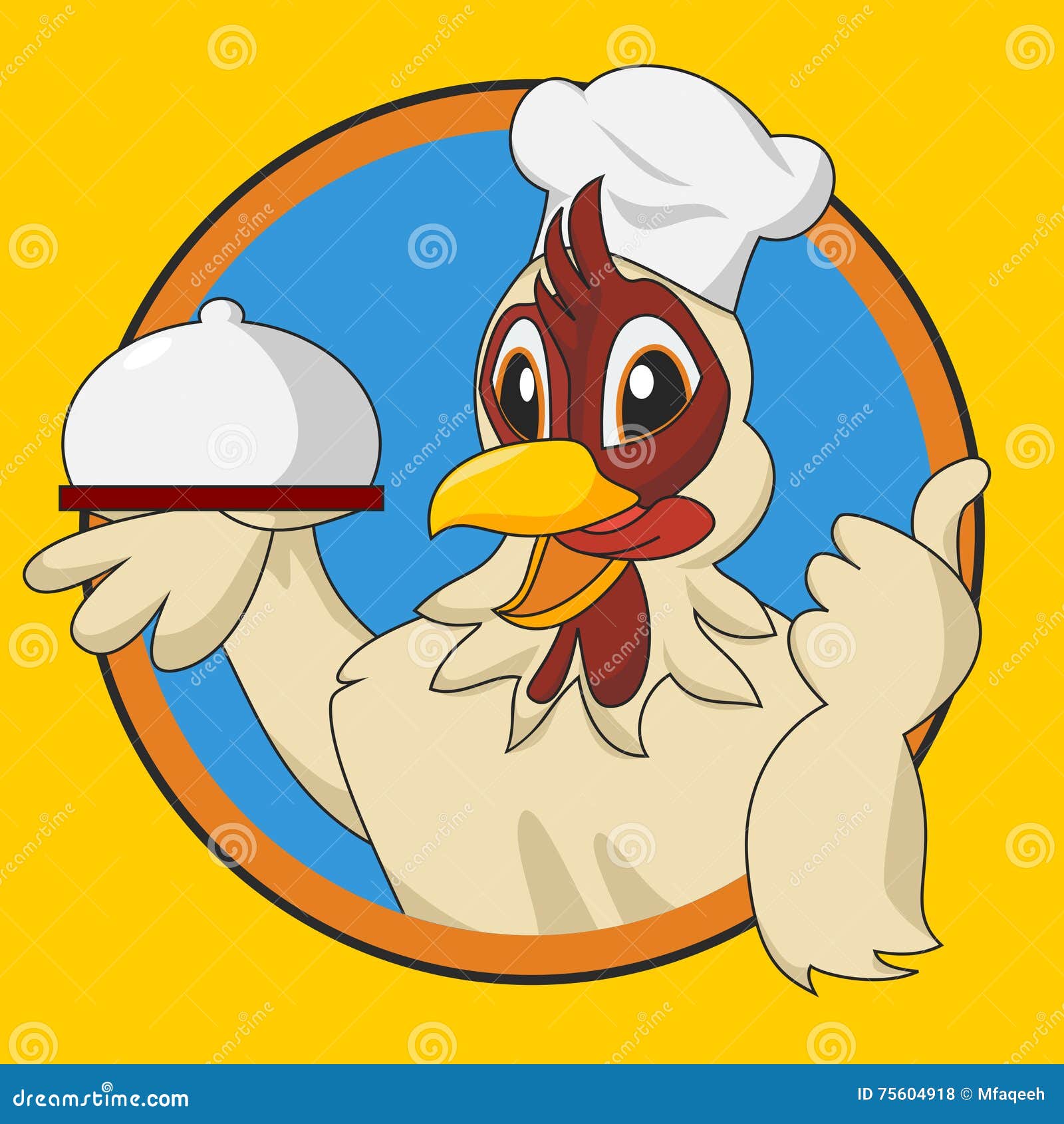 Chicken Chef Cartoon Rooster Cockerel Mascot Sign Vector Illustration ...