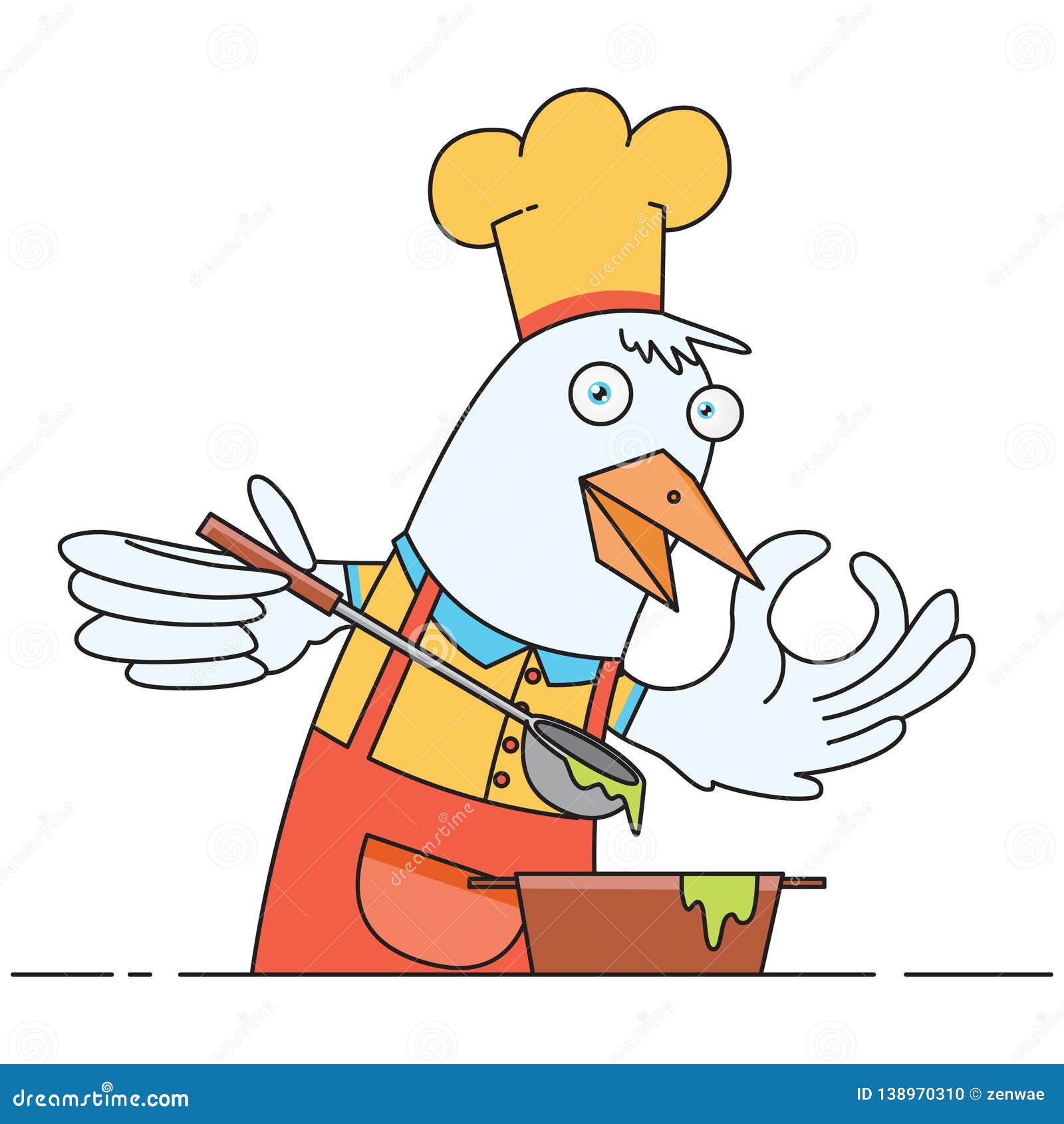 Chicken Chef Cartoon Rooster Cockerel Mascot Sign Vector Illustration ...