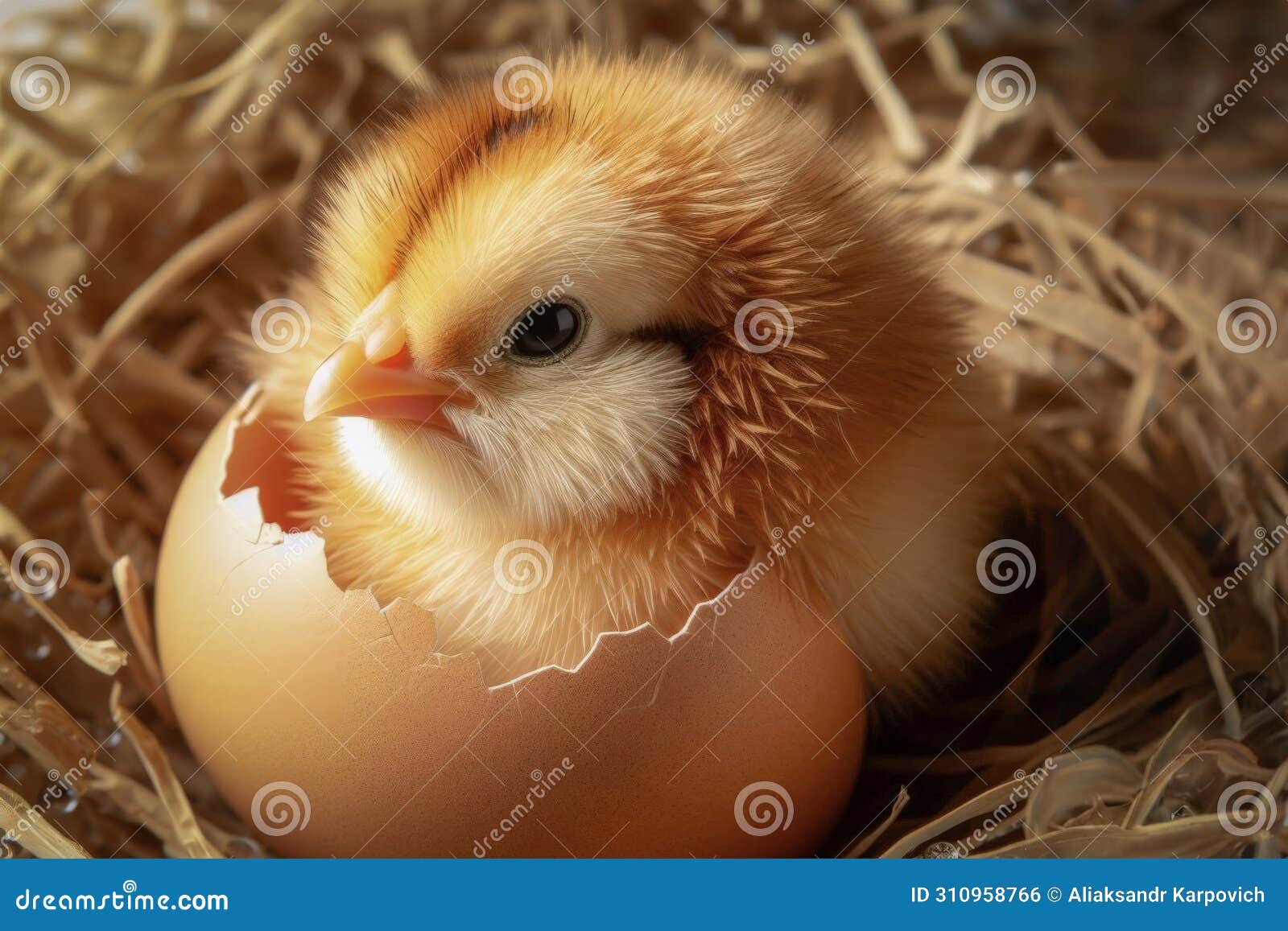 A Chicken Chick is Born from an Egg. Stock Illustration - Illustration ...
