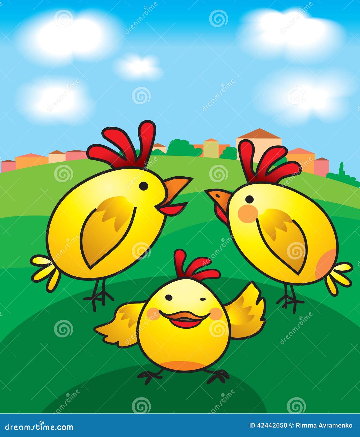 Chicken stock illustration. Illustration of chicken, village - 42442650