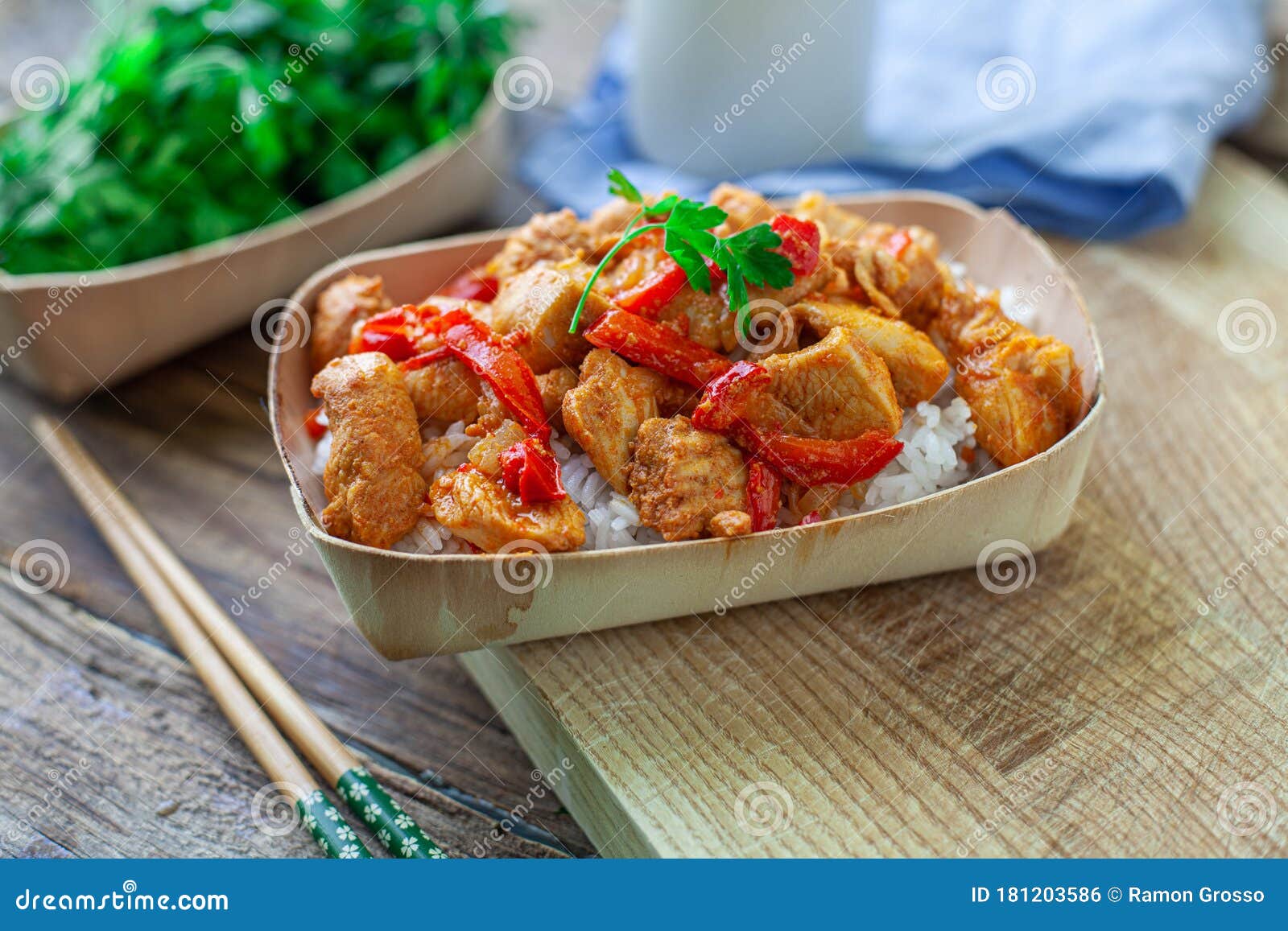Chicken chili curry stock photo. Image of curry, garnish - 181203586