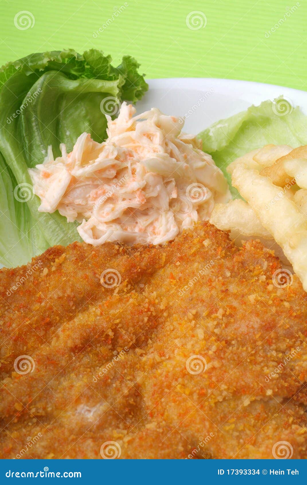 Chicken chop with chips stock photo. Image of delicious - 17393334