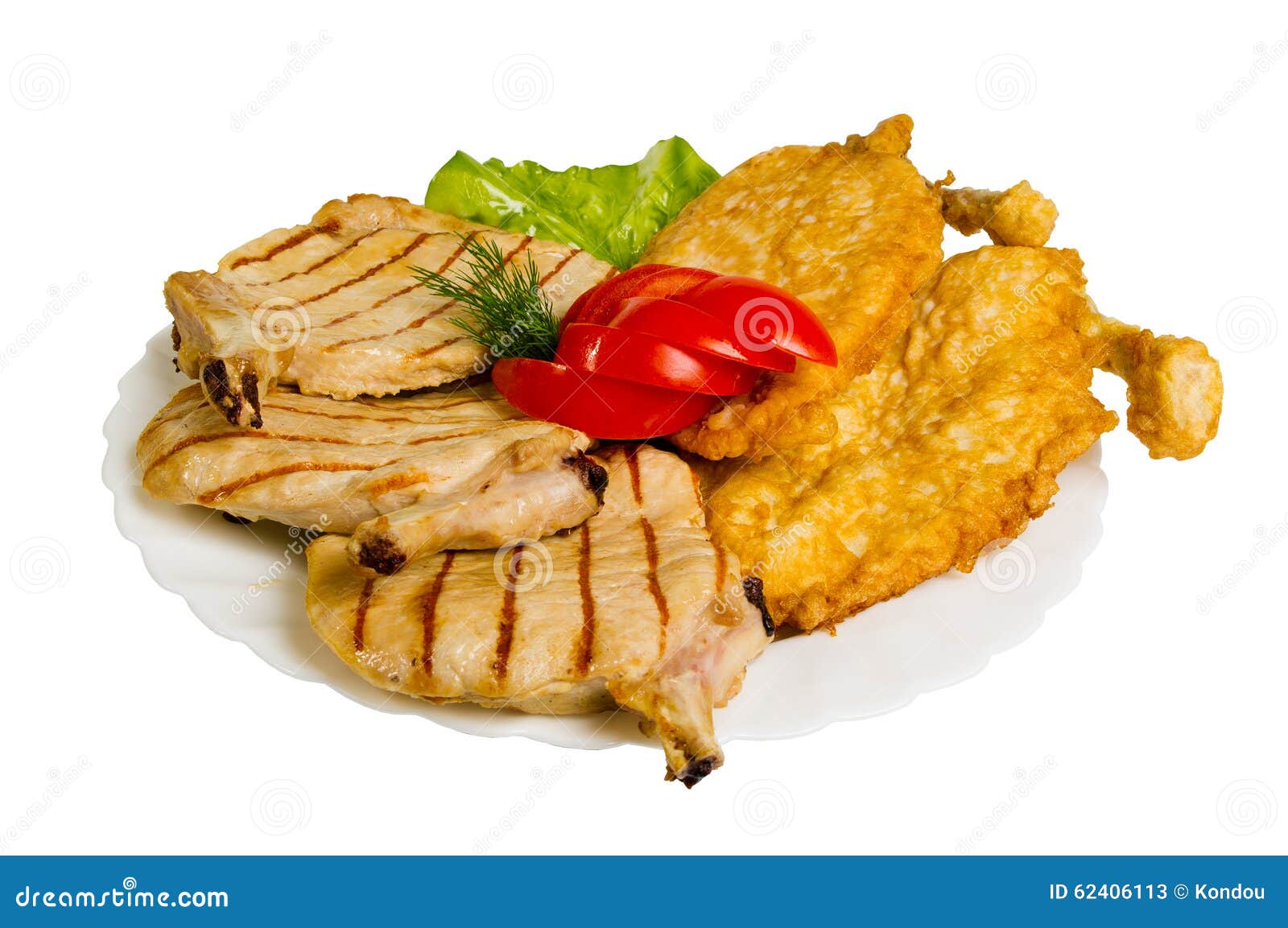 Chicken Chops Grilled Isolated Stock Image - Image of delicious, fresh ...