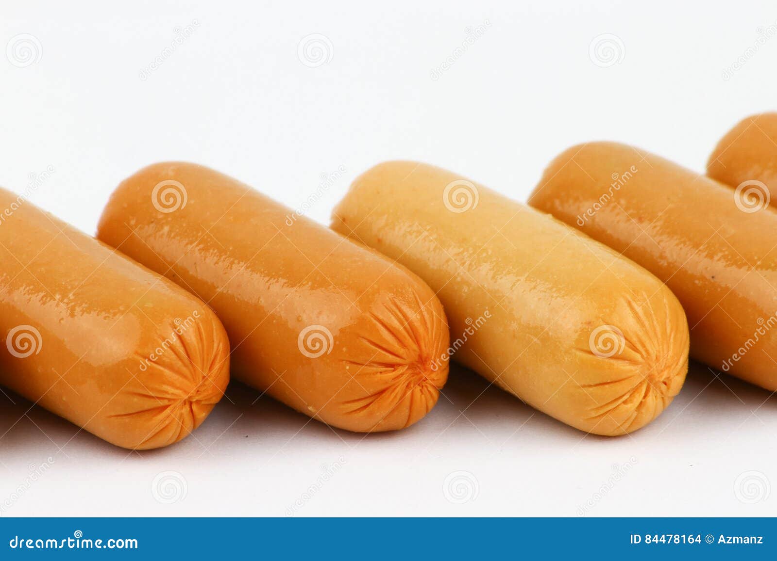 Chicken cocktail sausages stock photo. Image of object - 84478164