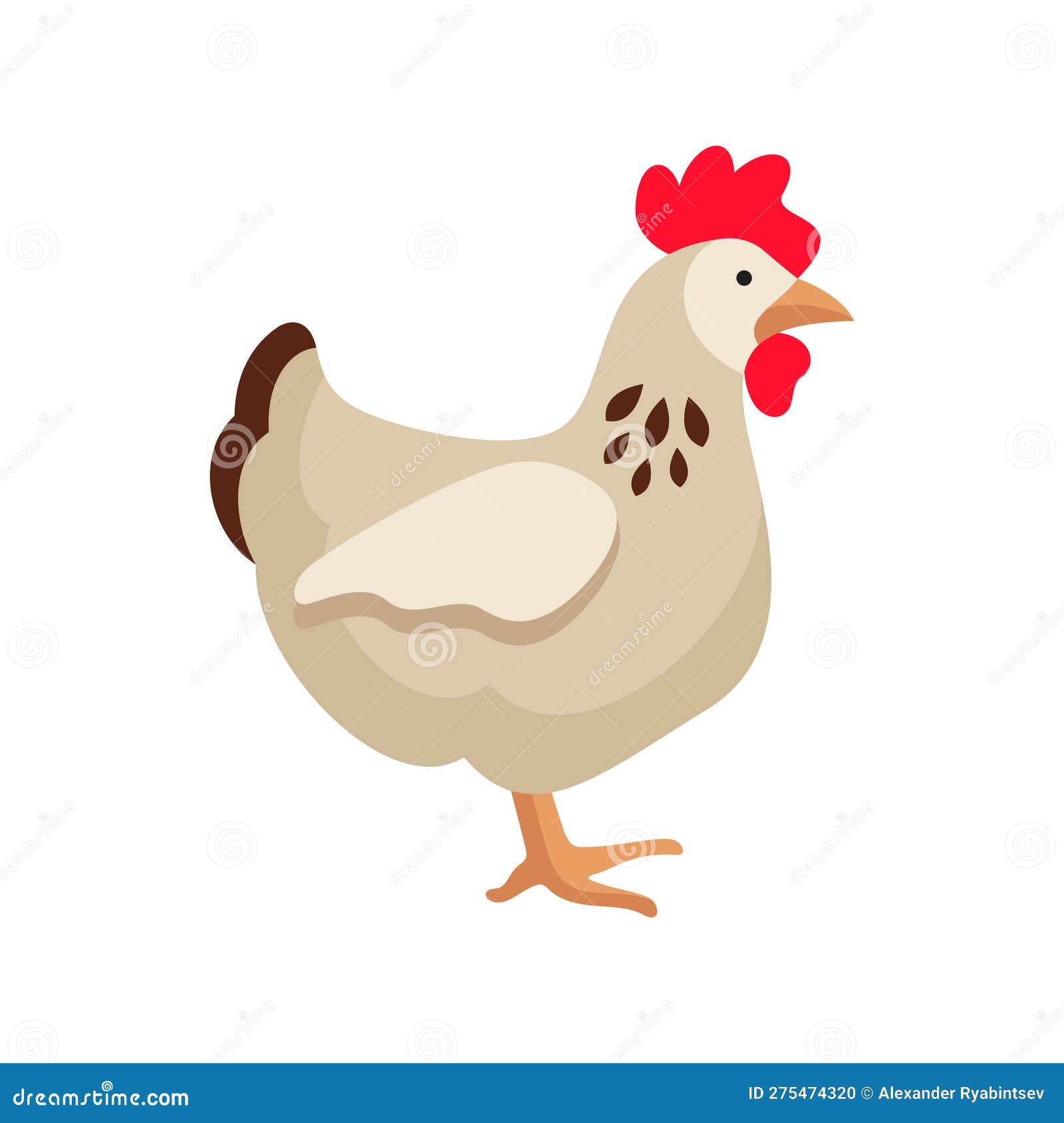 Chicken Colourful Flat Style Vector Illustration. Farm Animals ...