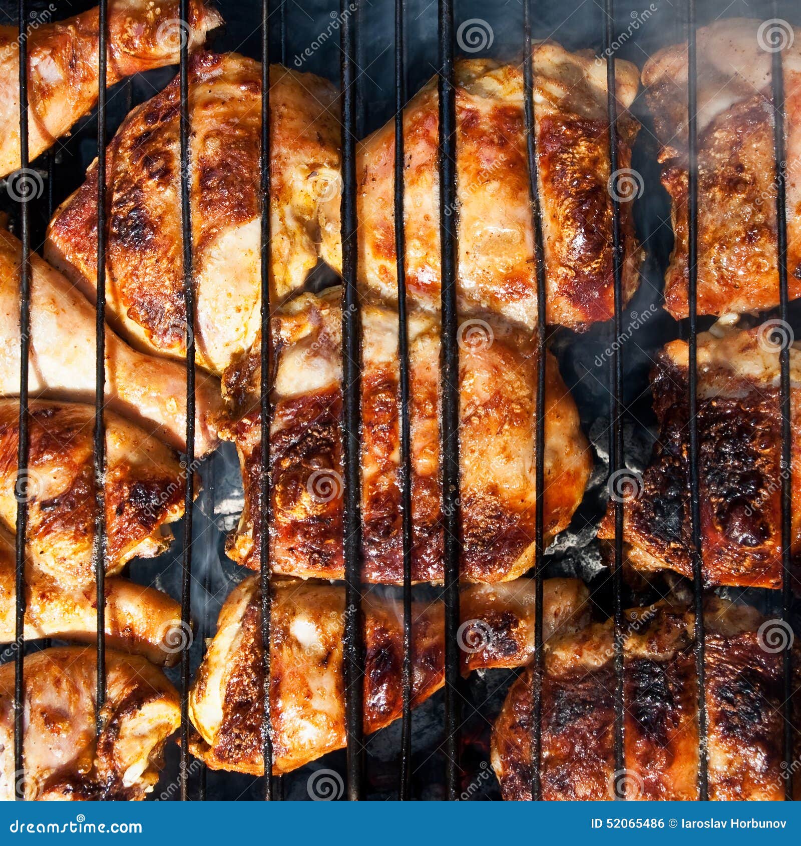 Chicken cooked on fire stock photo. Image of grill, balsamic - 52065486