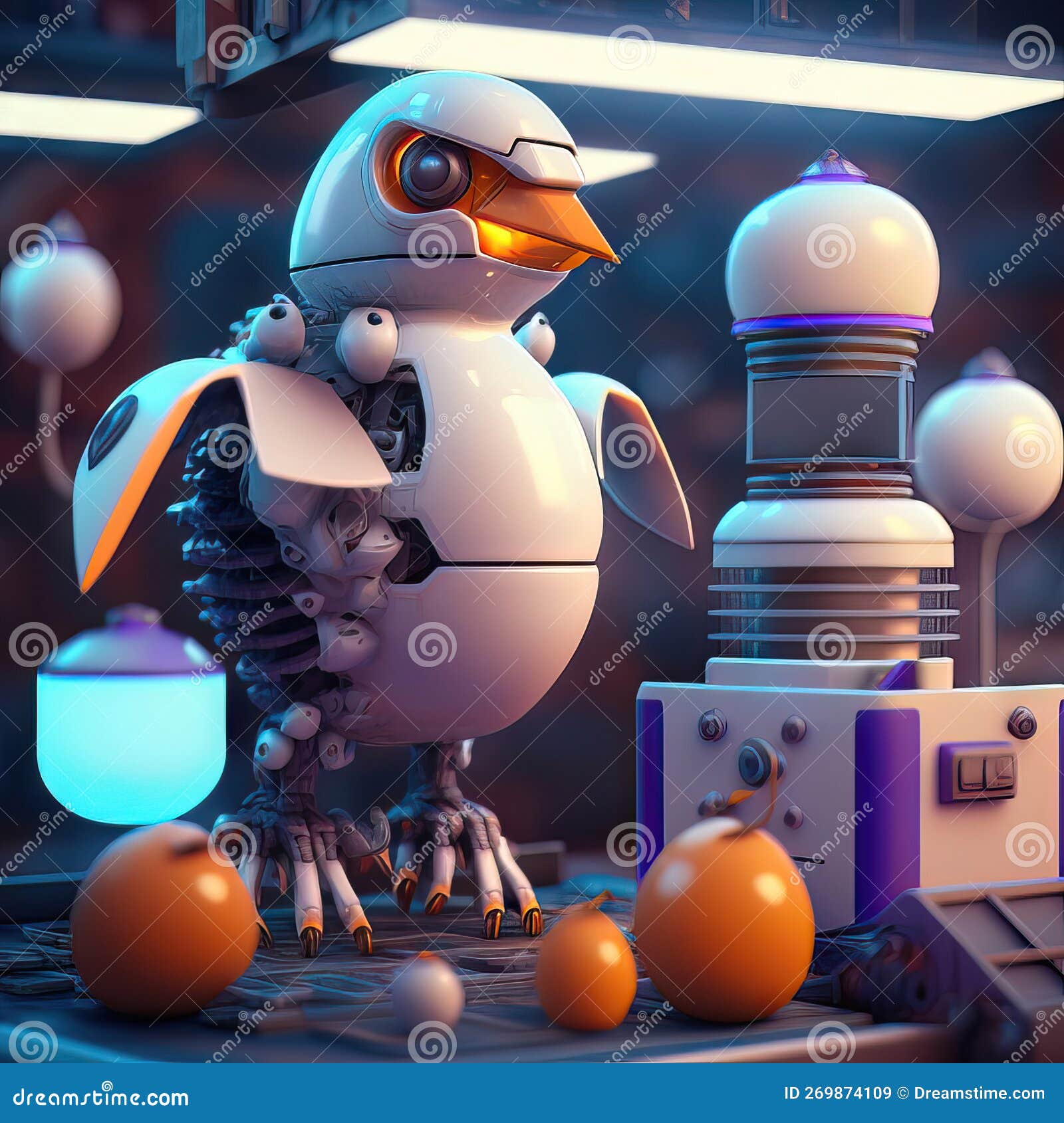 Chicken Coop of the Future with Bilgic Androids that Hatch Eggs Stock ...