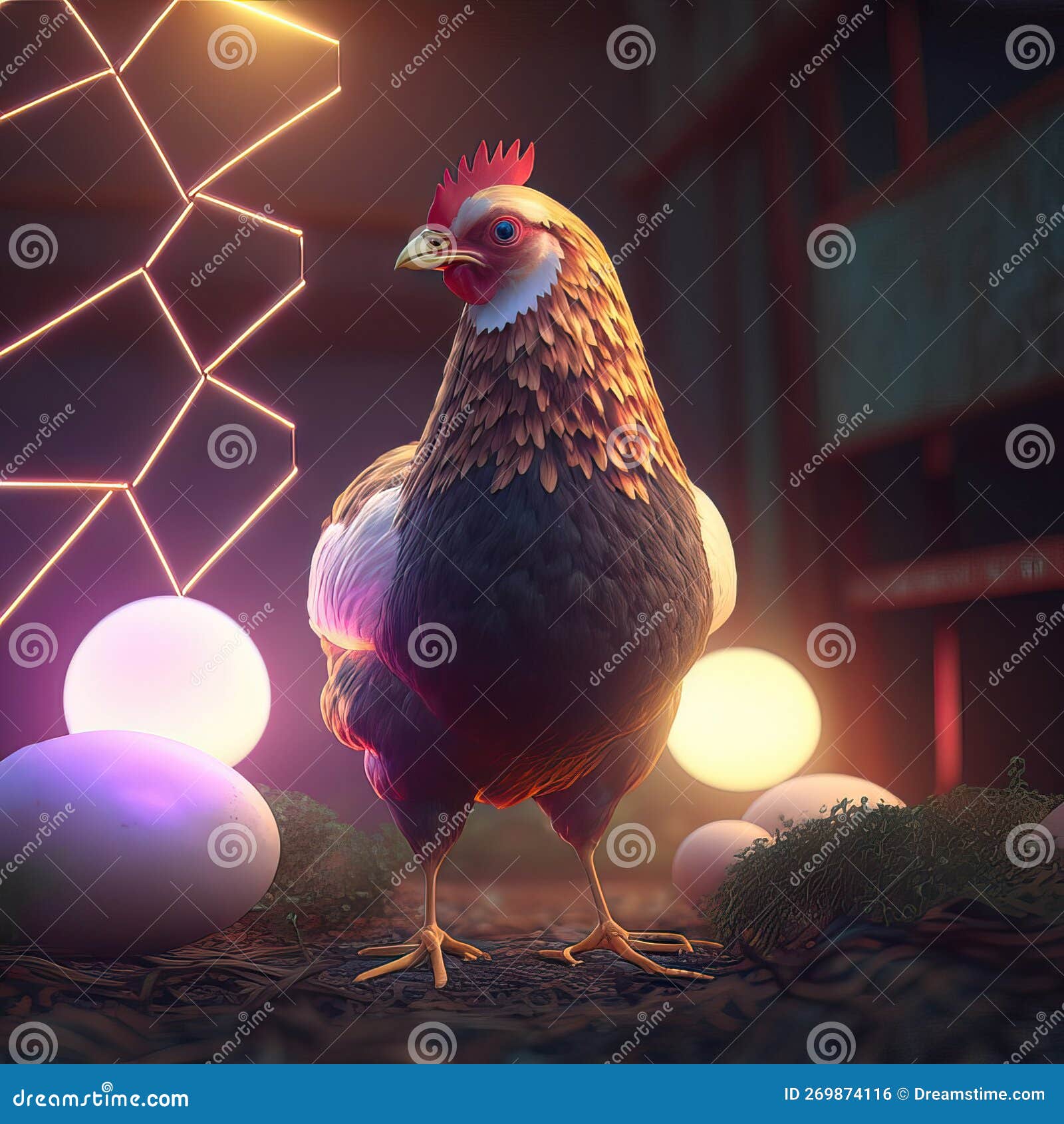 Chicken Coop of the Future with Bilgic Androids that Hatch Eggs Stock ...
