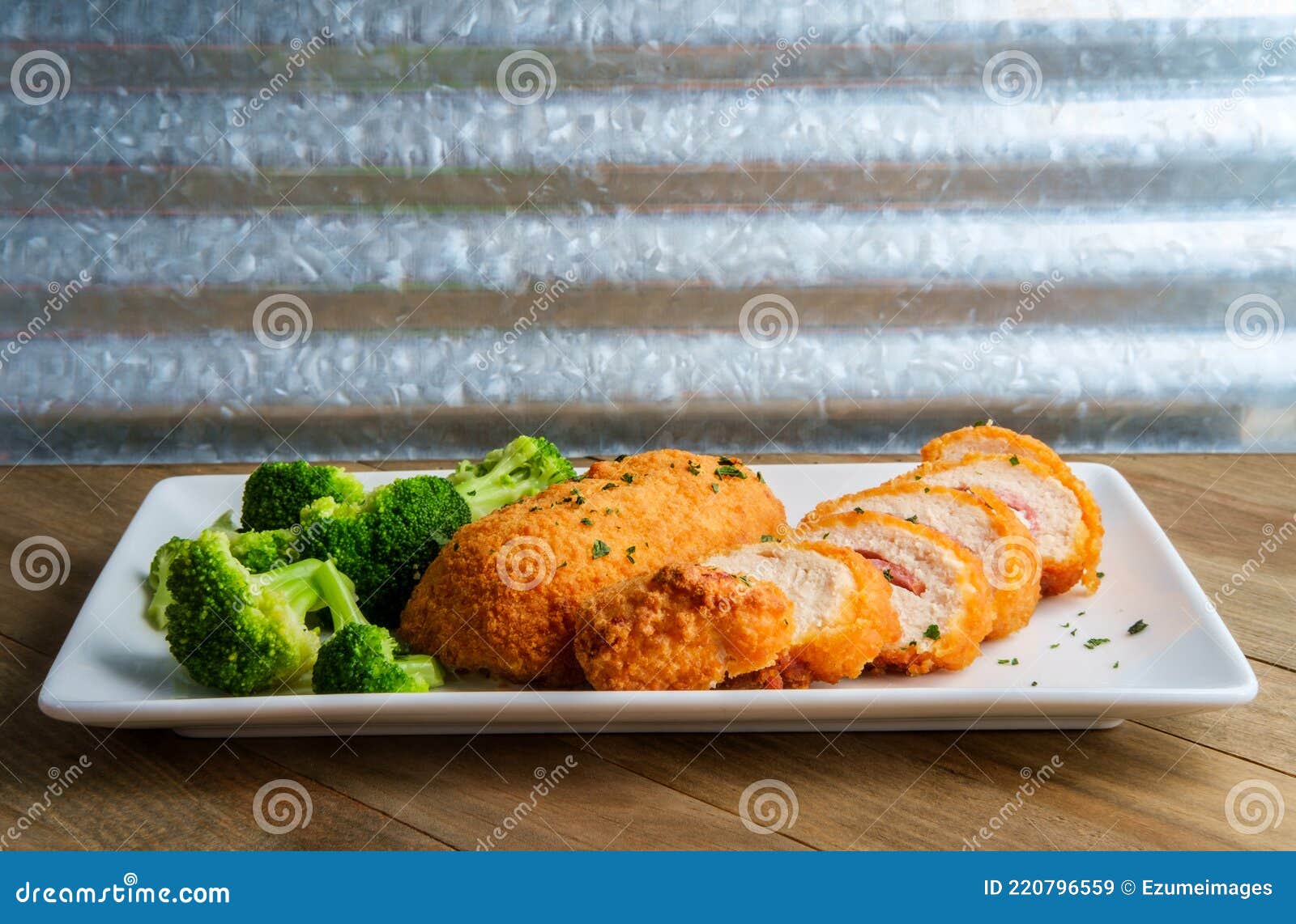 Chicken Cordon Bleu Broccoli Stock Image - Image of cachopo, broccoli ...