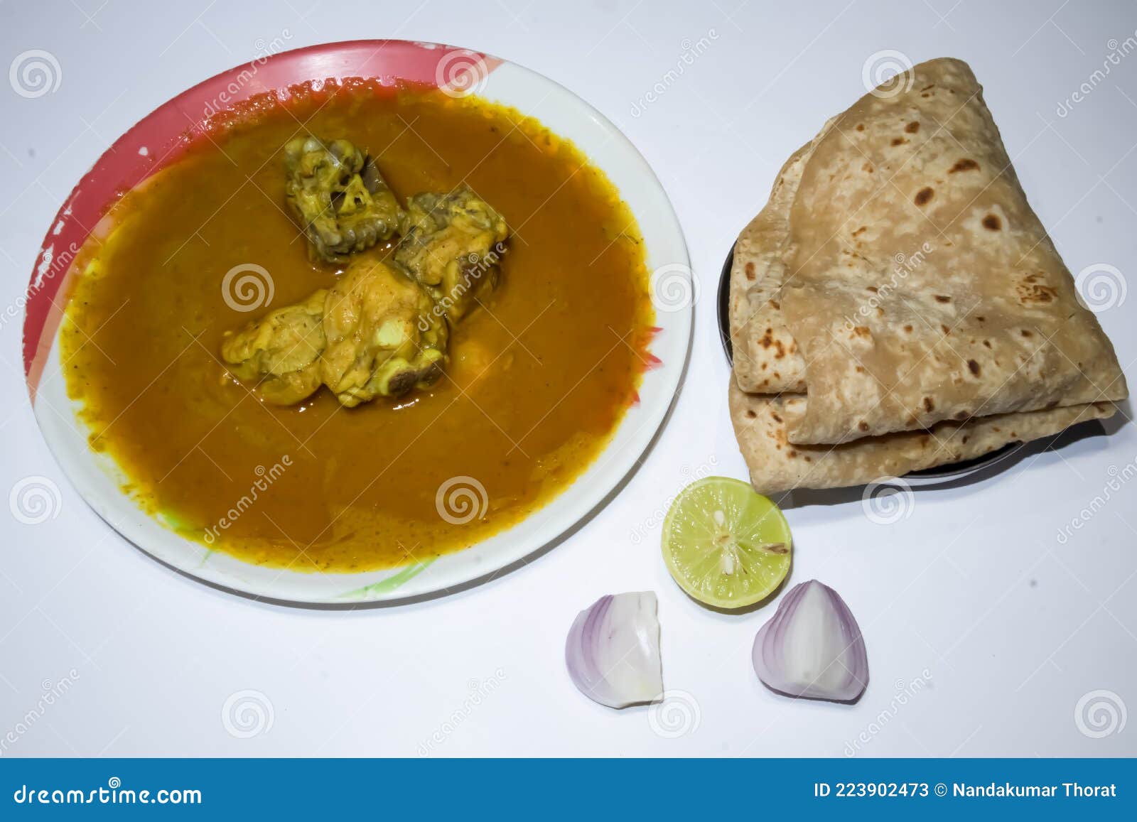 Chicken with Curry in the Plate Stock Image - Image of curry, dish ...