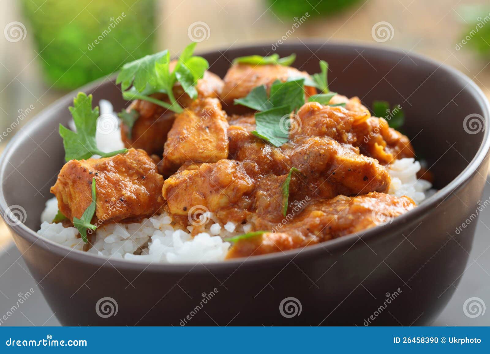 Chicken curry with rice stock photo. Image of chicken - 26458390