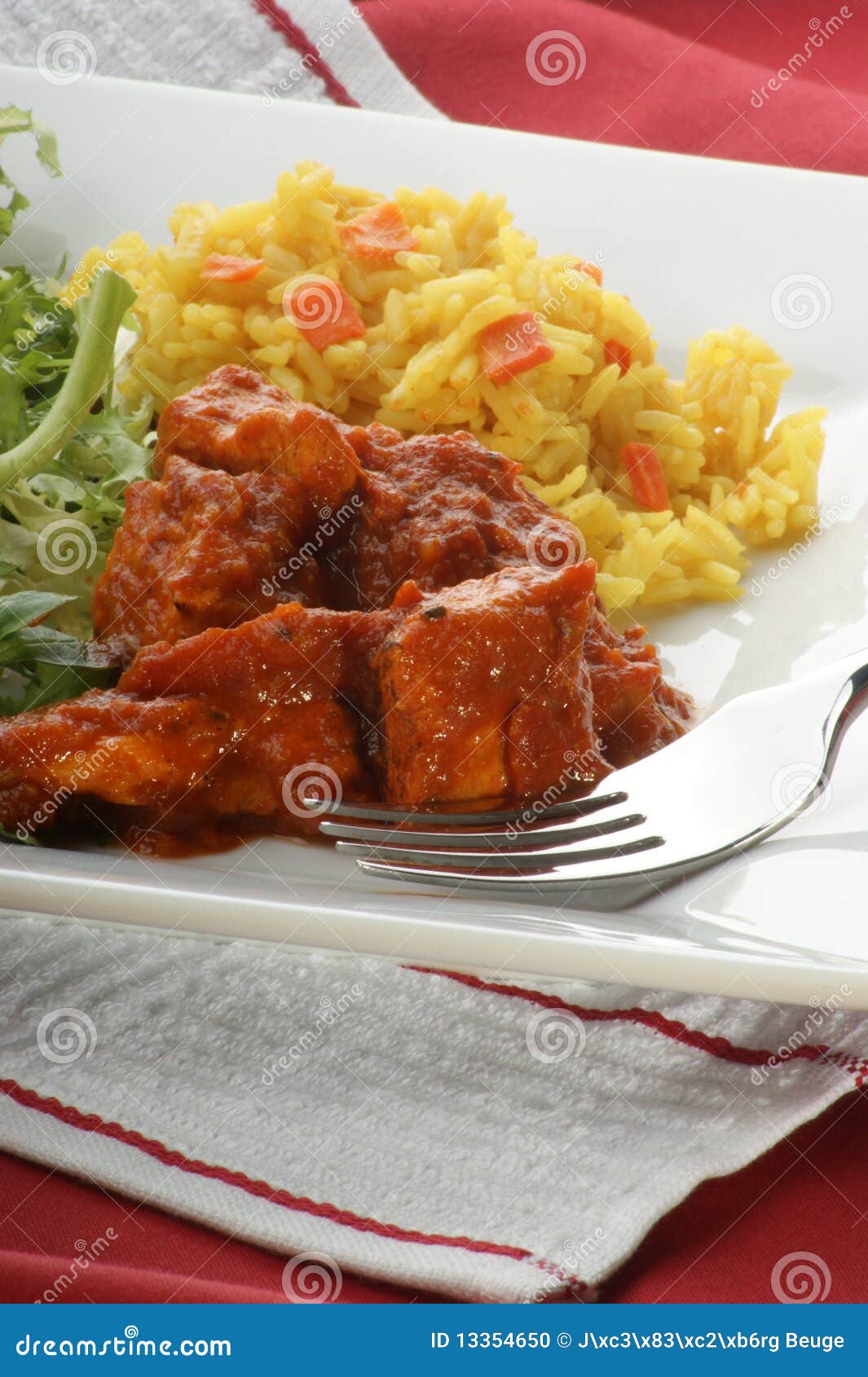 Chicken Curry with Rice on a Plate Stock Photo - Image of poultry ...