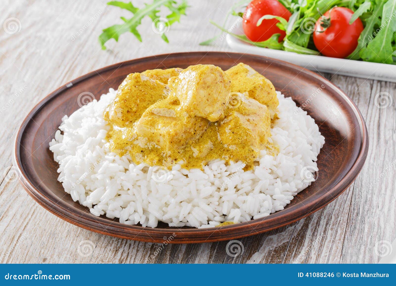 Chicken curry with rice stock photo. Image of sauce, dinner - 41088246