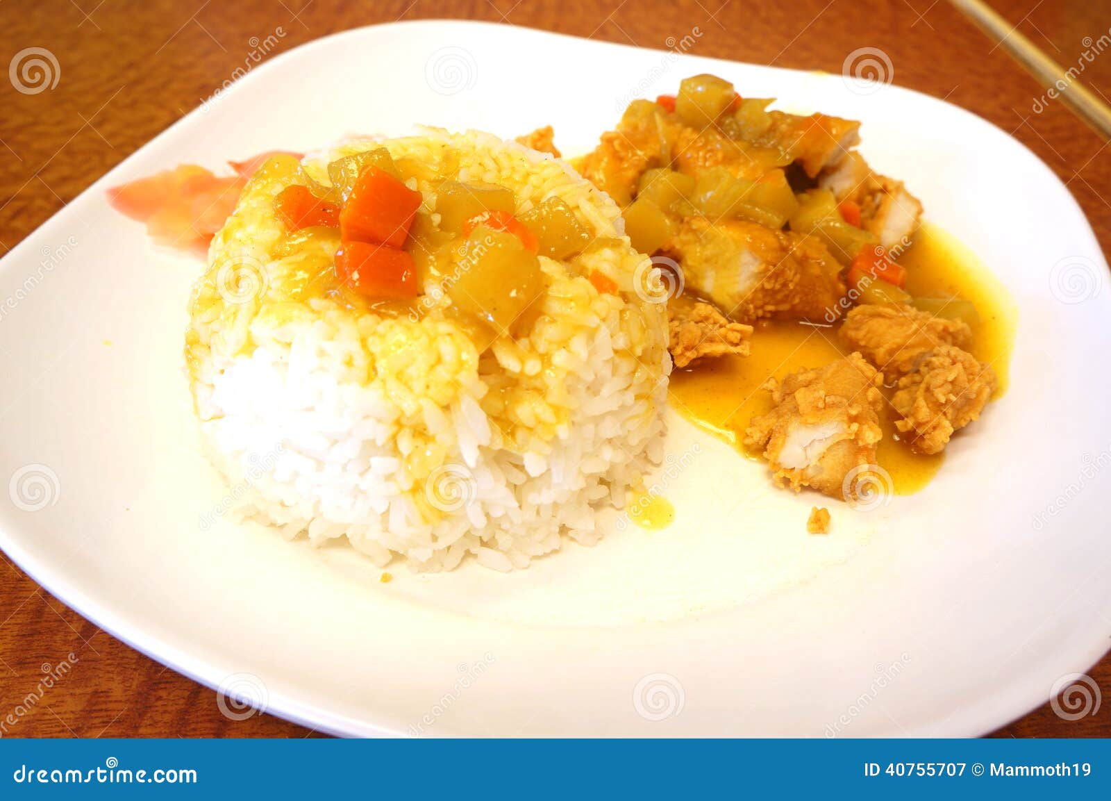 Chicken curry with rice stock image. Image of food, brown - 40755707