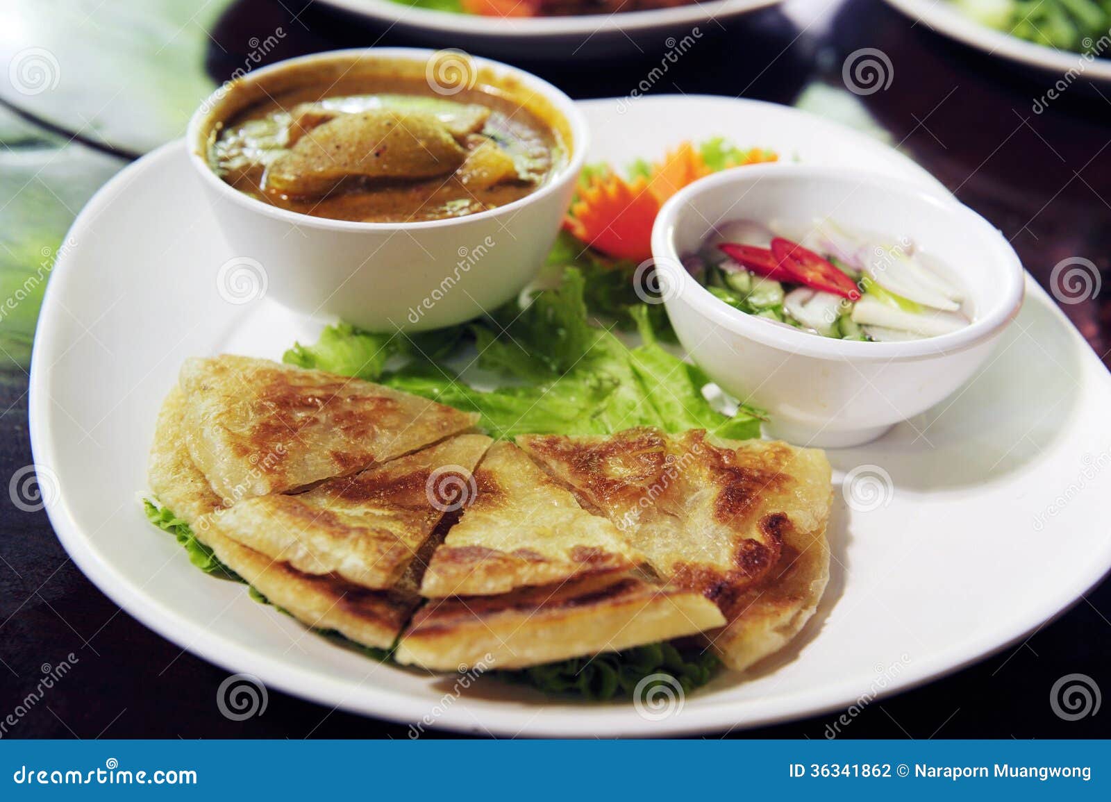 Chicken curry with Roti stock photo. Image of lentil - 36341862