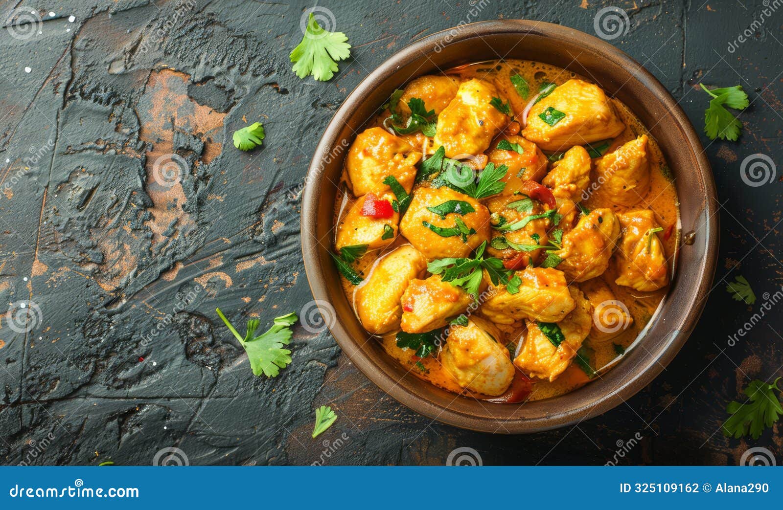 Chicken Curry on Rustic Background Stock Illustration - Illustration of ...