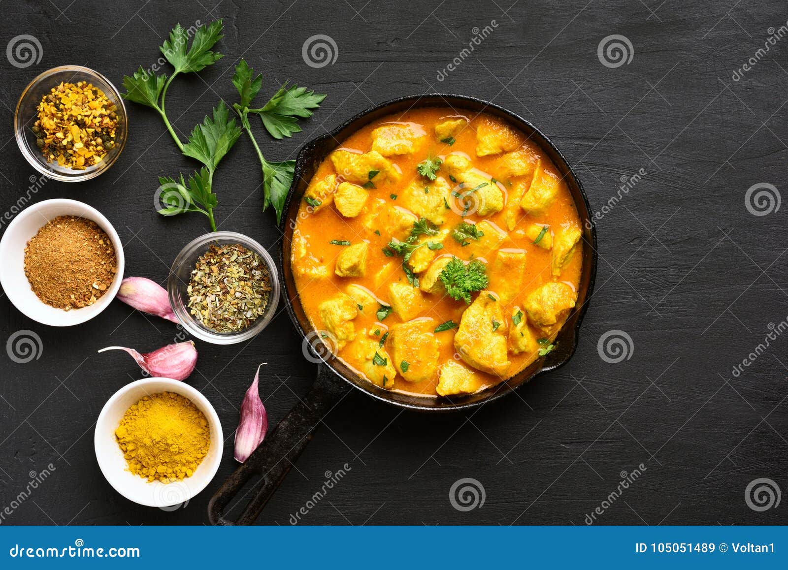 Chicken curry, top view stock image. Image of healthy - 105051489