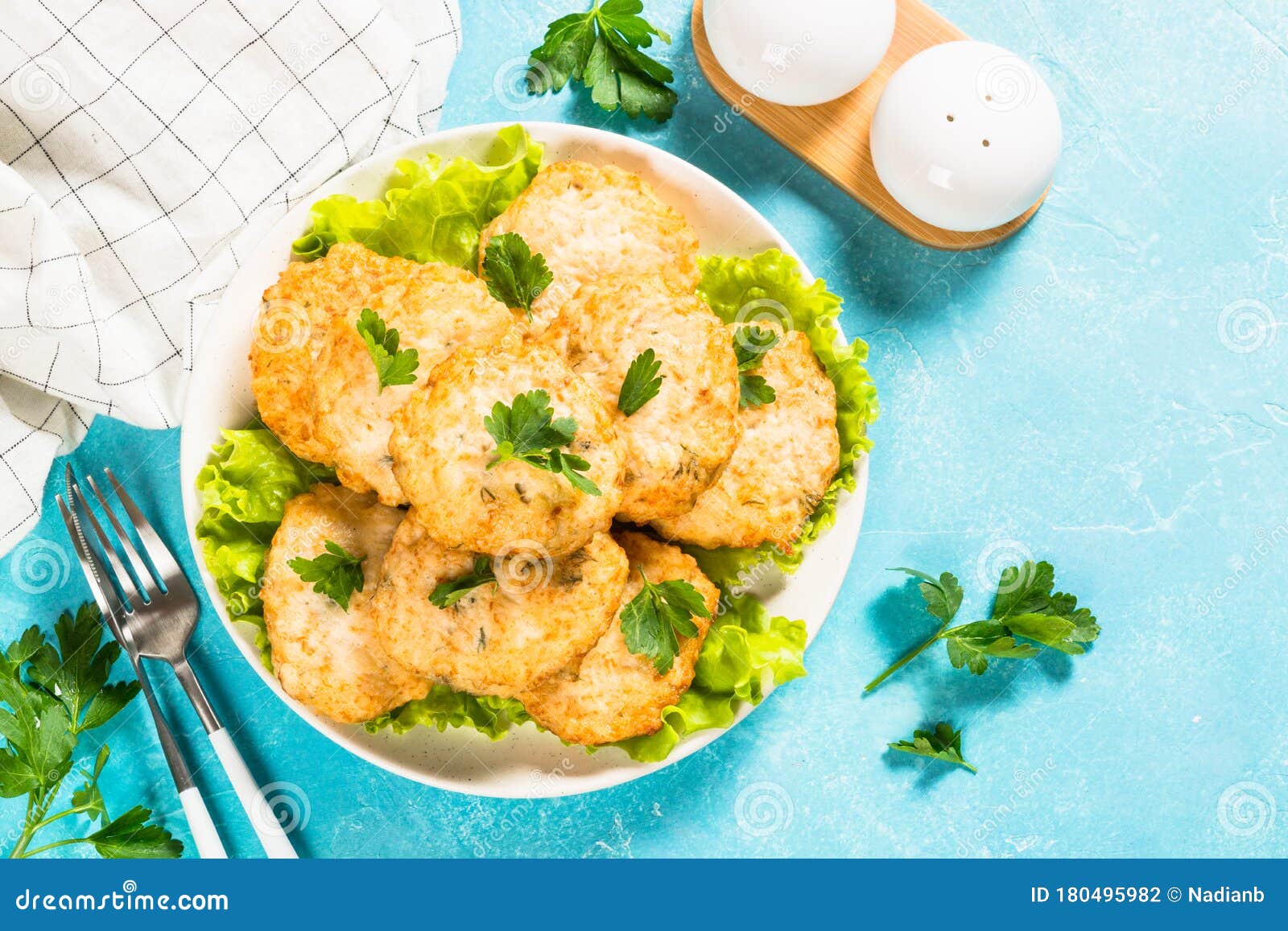 Chicken Cutlet in the Plate. Stock Photo - Image of frying, tomato ...
