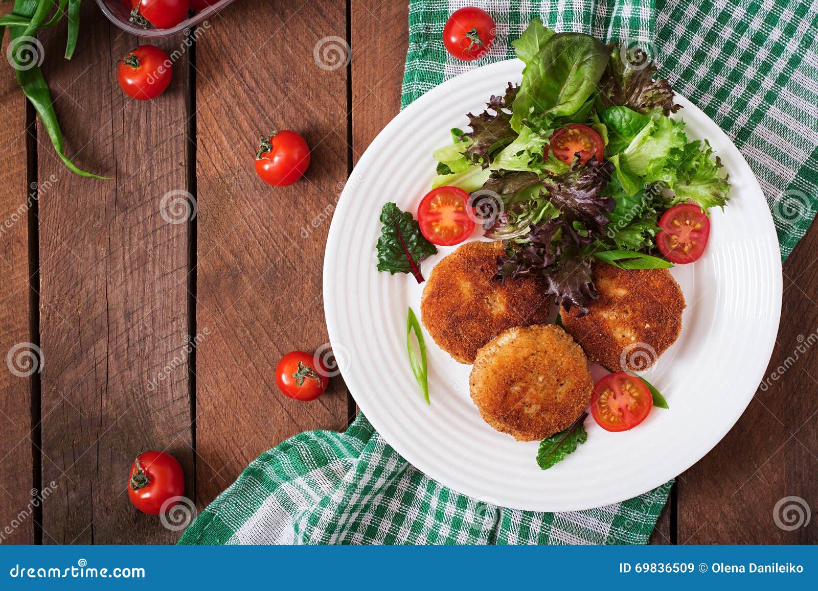 Chicken Cutlet with Vegetables Stock Image - Image of fresh, meal: 69836509
