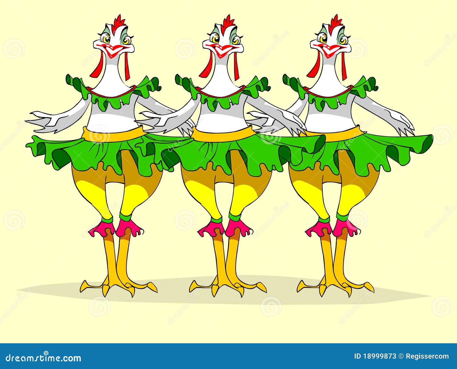 Chicken dancing. stock illustration. Illustration of france - 18999873