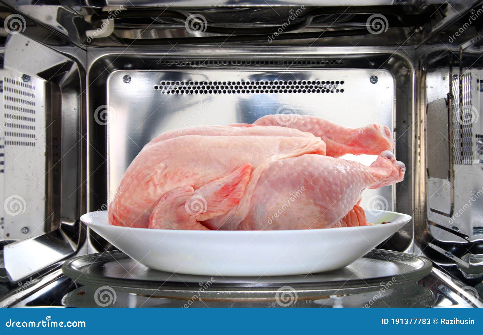 Chicken Defrosting Using Microwave Oven Stock Image - Image of defrost ...