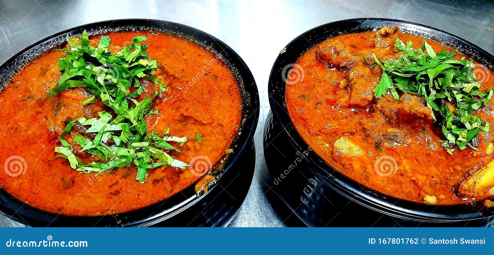 Chicken Dehati in Restaurant Chicken Curry Stock Photo - Image of close ...