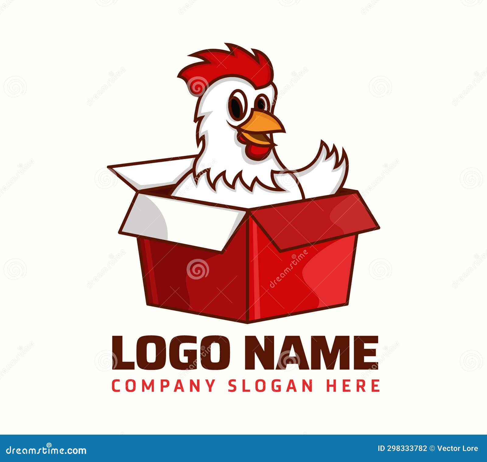 Chicken Delivery Box Restaurant Logo Design Template Stock Vector ...