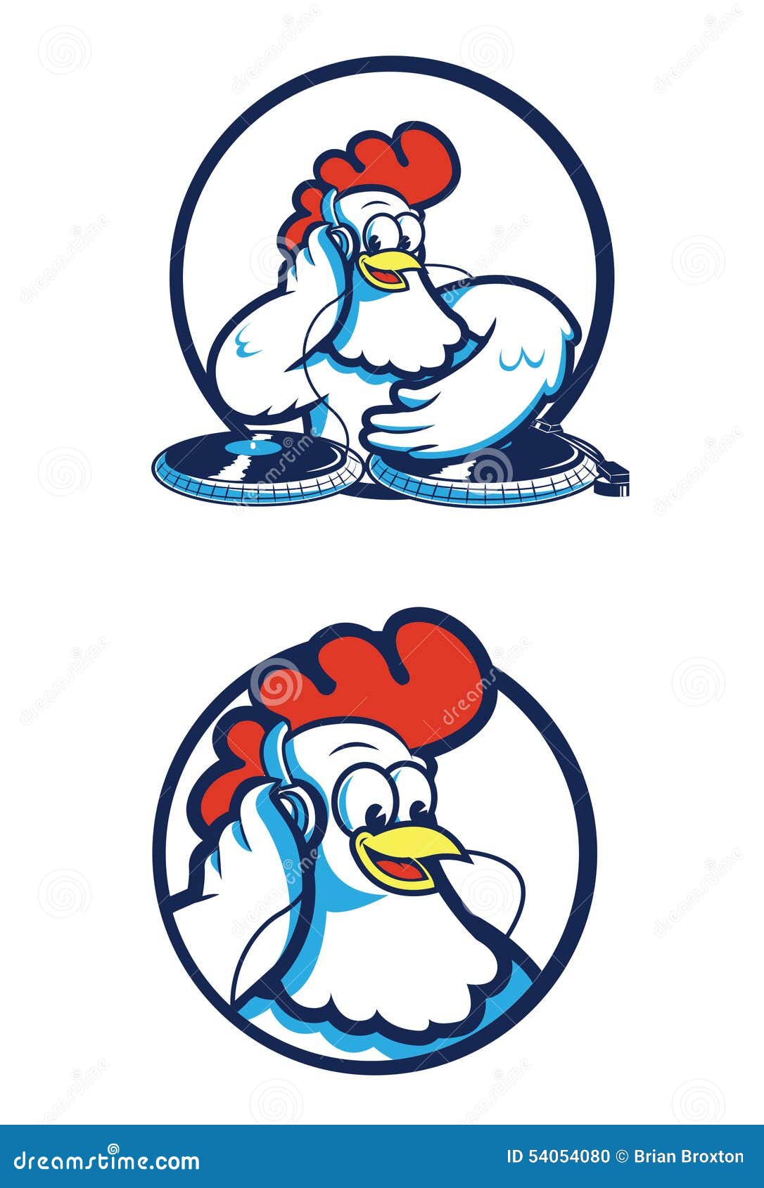 Chicken DJ stock illustration. Illustration of record - 54054080