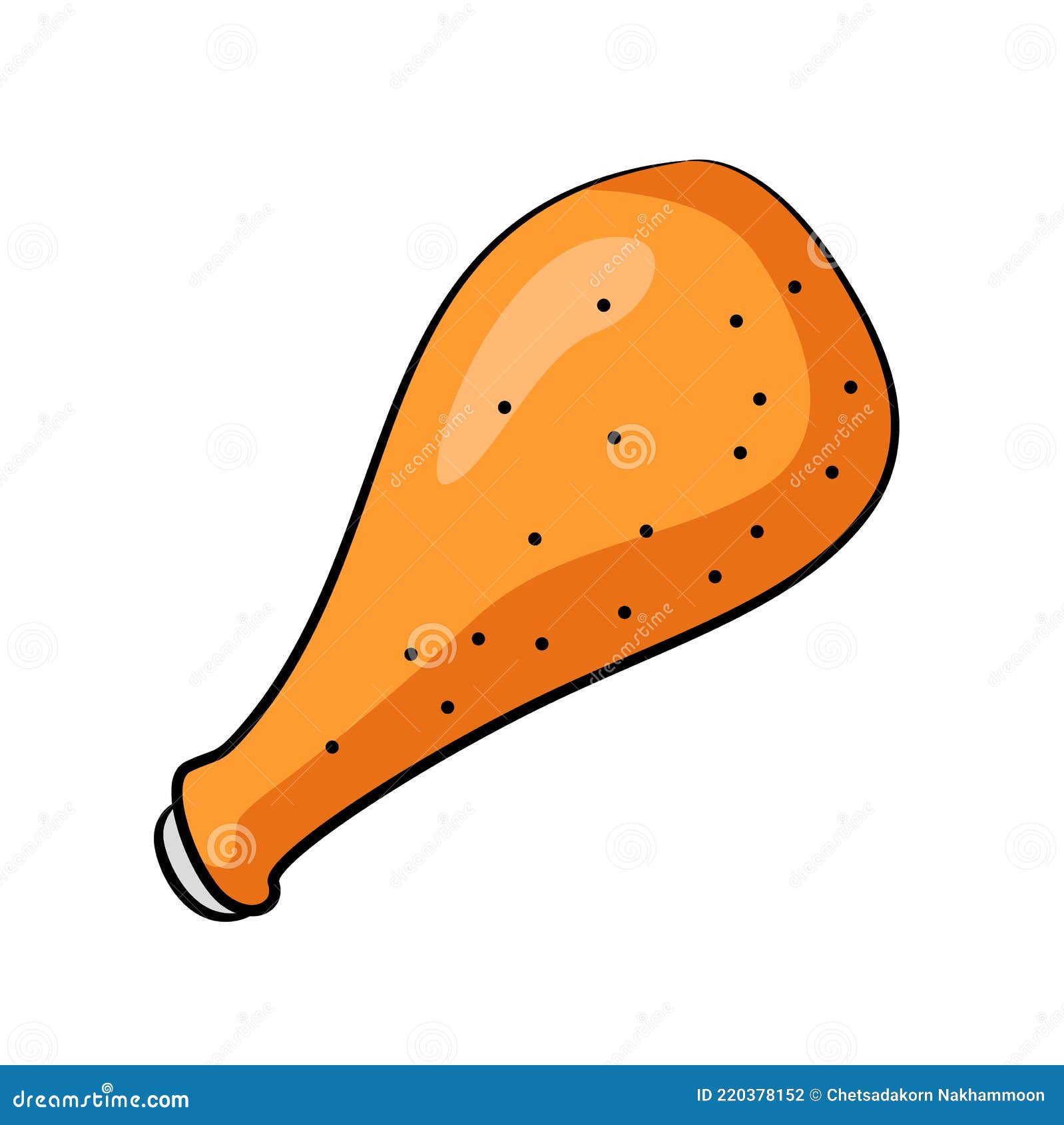 Chicken Drumstick in Drawing Style Isolated . Stock Vector ...