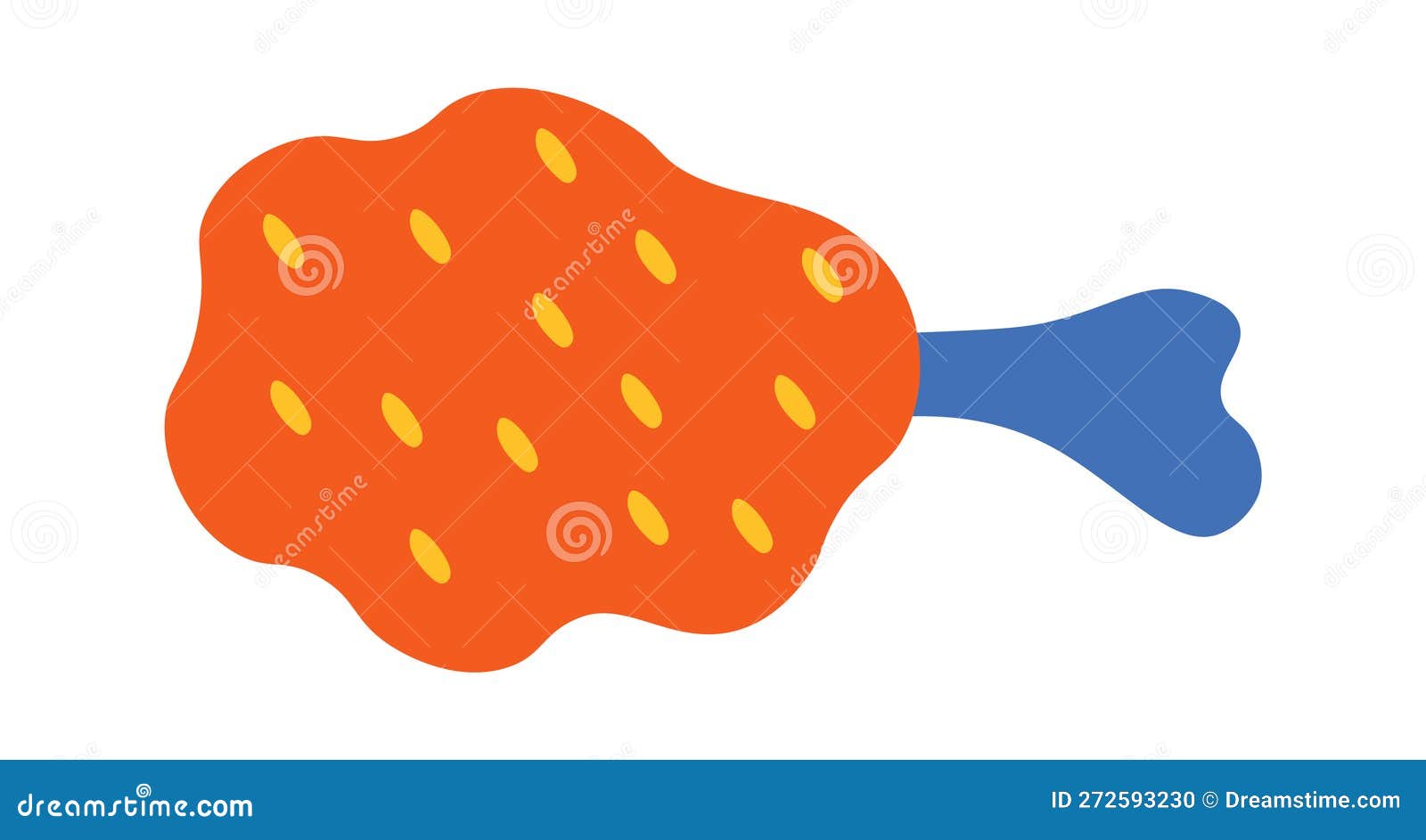 Chicken drumstick on stick stock vector. Illustration of roast - 272593230