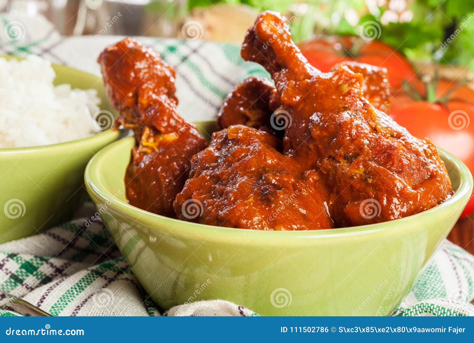Chicken Drumsticks Curry with Rice Stock Photo - Image of stew, spicy ...