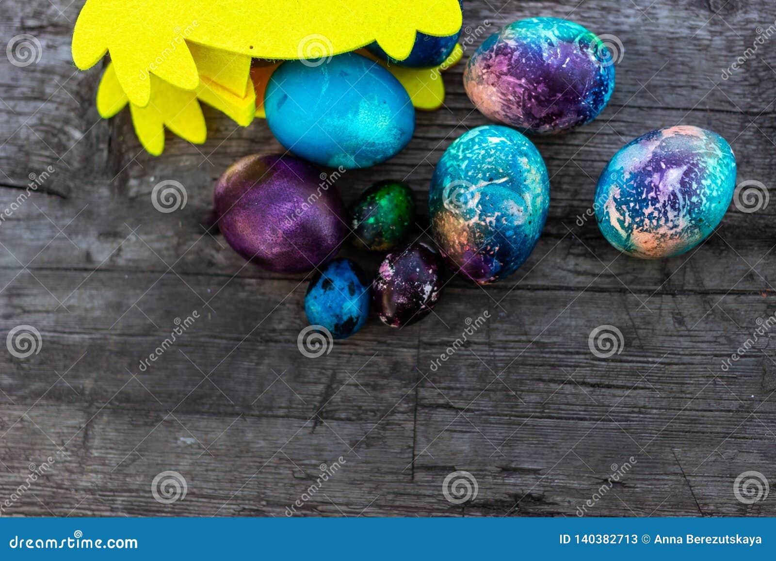 Chicken with Easter Eggs on Wooden Background Stock Image - Image of ...