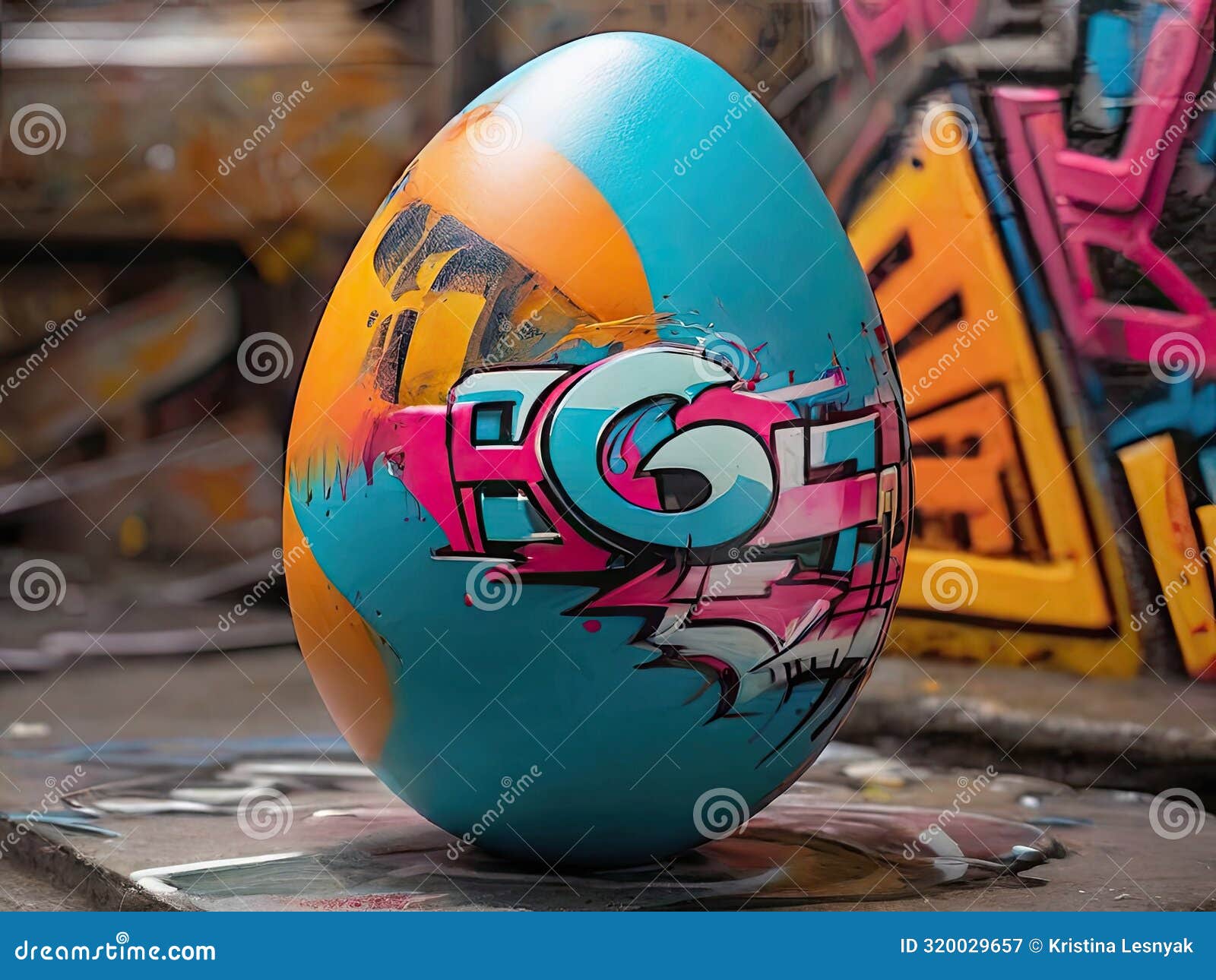 Chicken Egg Abstract Print Graffiti Style Easter Stock Image - Image of ...