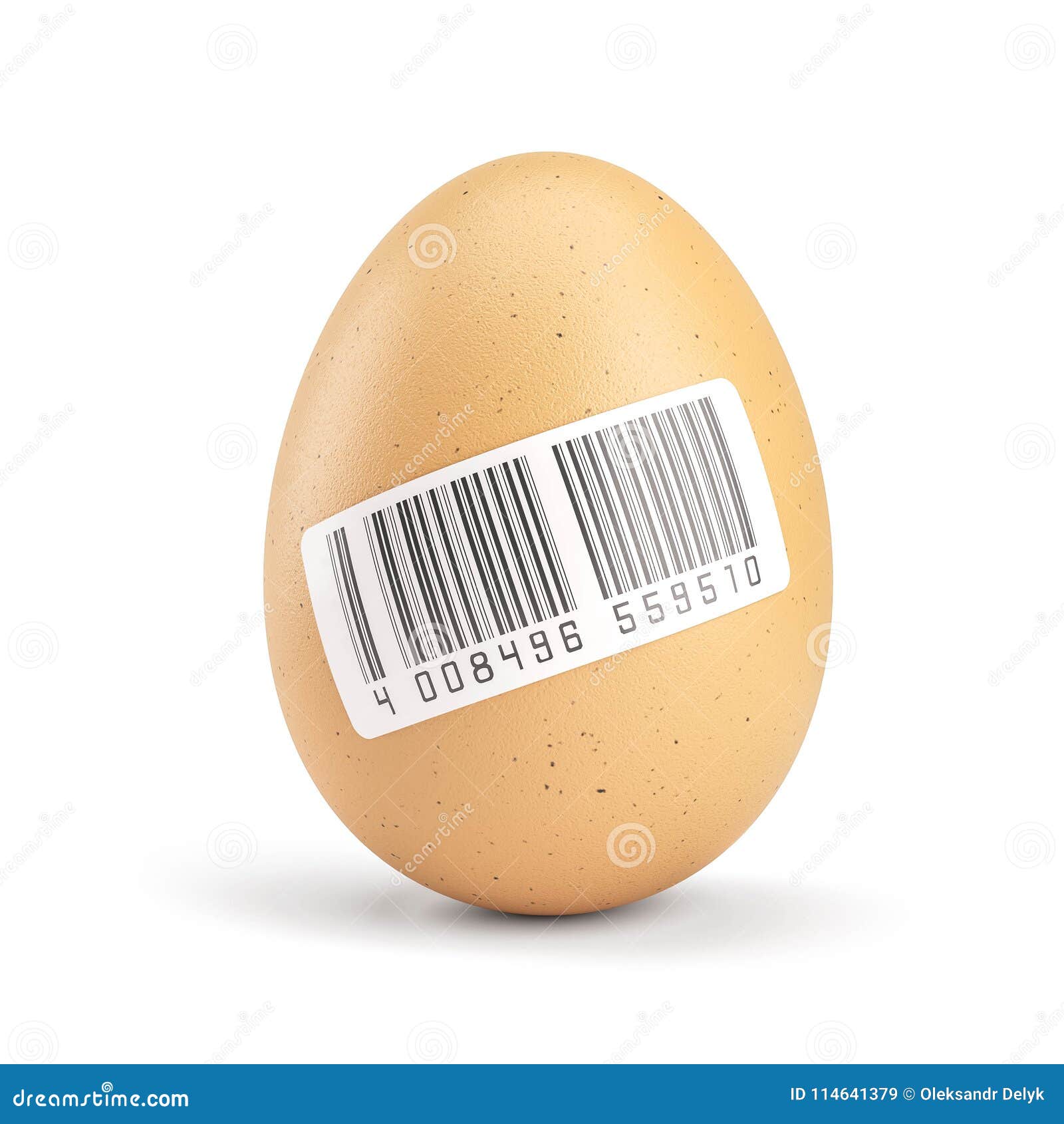 Chicken Egg With Barcode Sticker 3d Stock Image | CartoonDealer.com ...