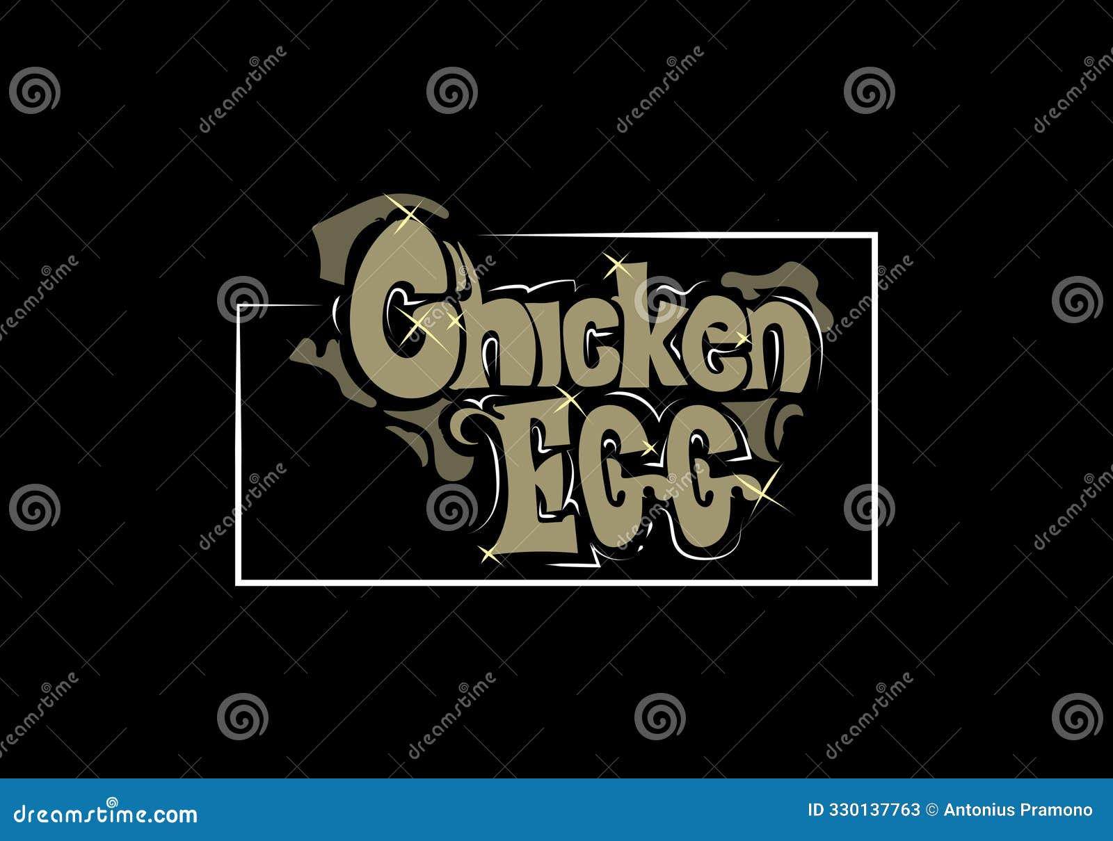 CHICKEN EGG Lettering Custom Logo Stock Vector - Illustration of grunge ...