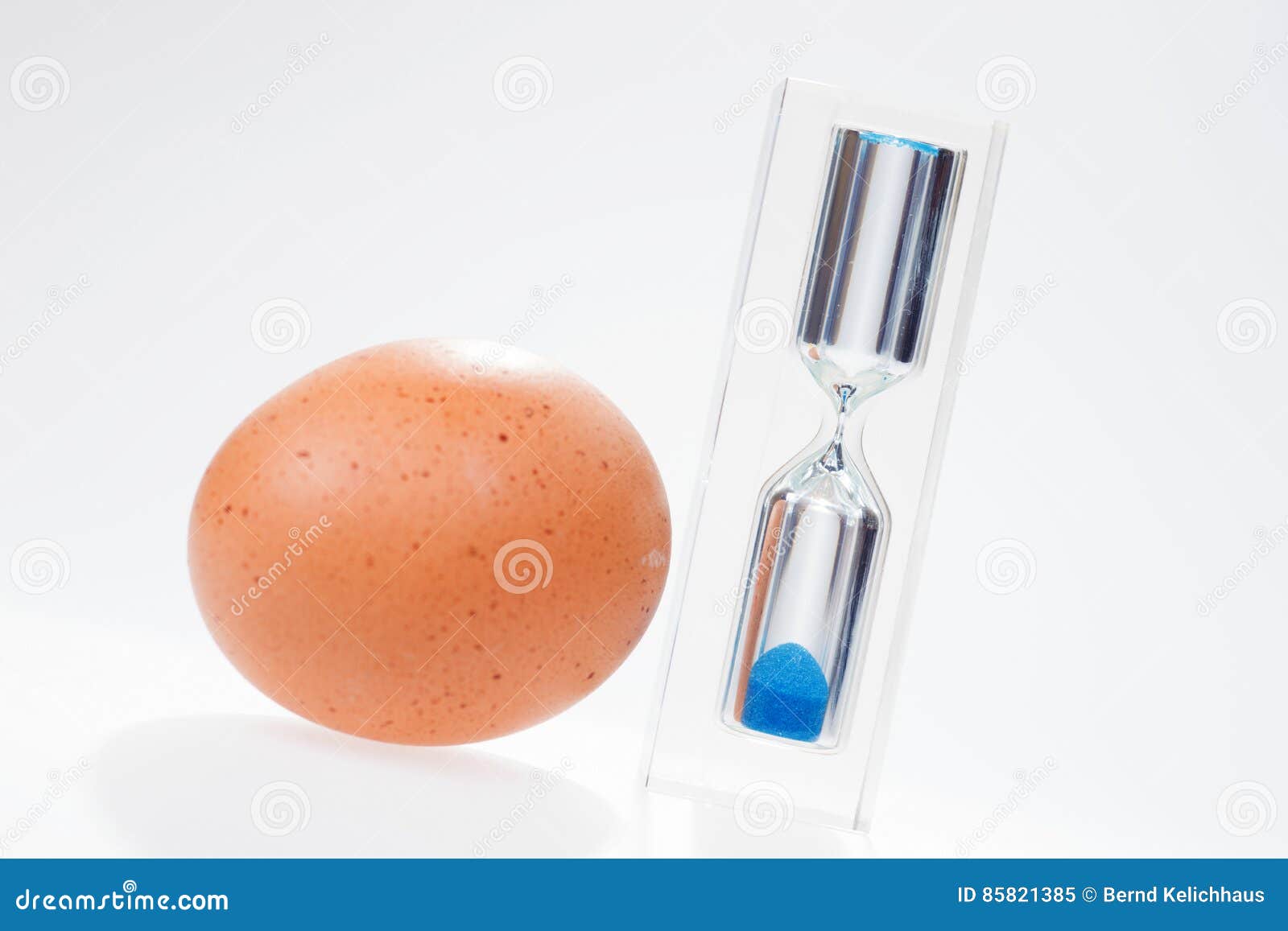 Chicken Egg with Modern Glass Egg Timer Stock Image - Image of food ...