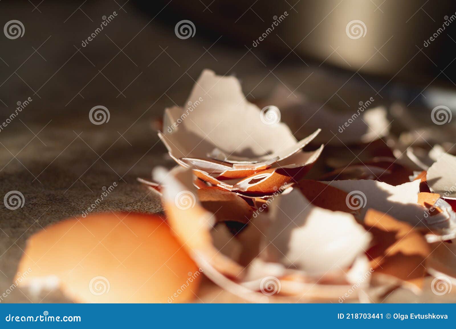 Chicken Egg Shell, Egg Cleaning on the Kitchen Table Stock Image ...