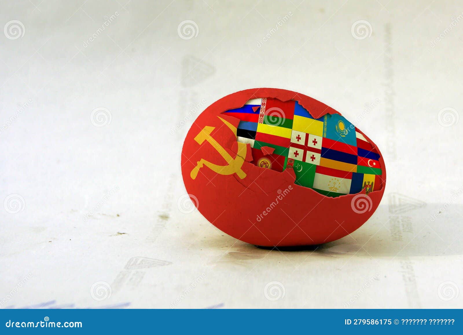 Chicken Egg with the Texture of the USSR Flag. Stock Illustration ...