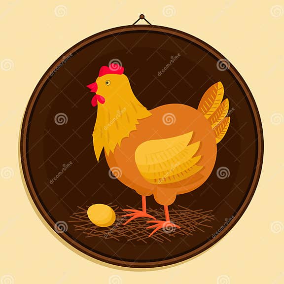 Chicken and egg stock vector. Illustration of chicken - 216992160