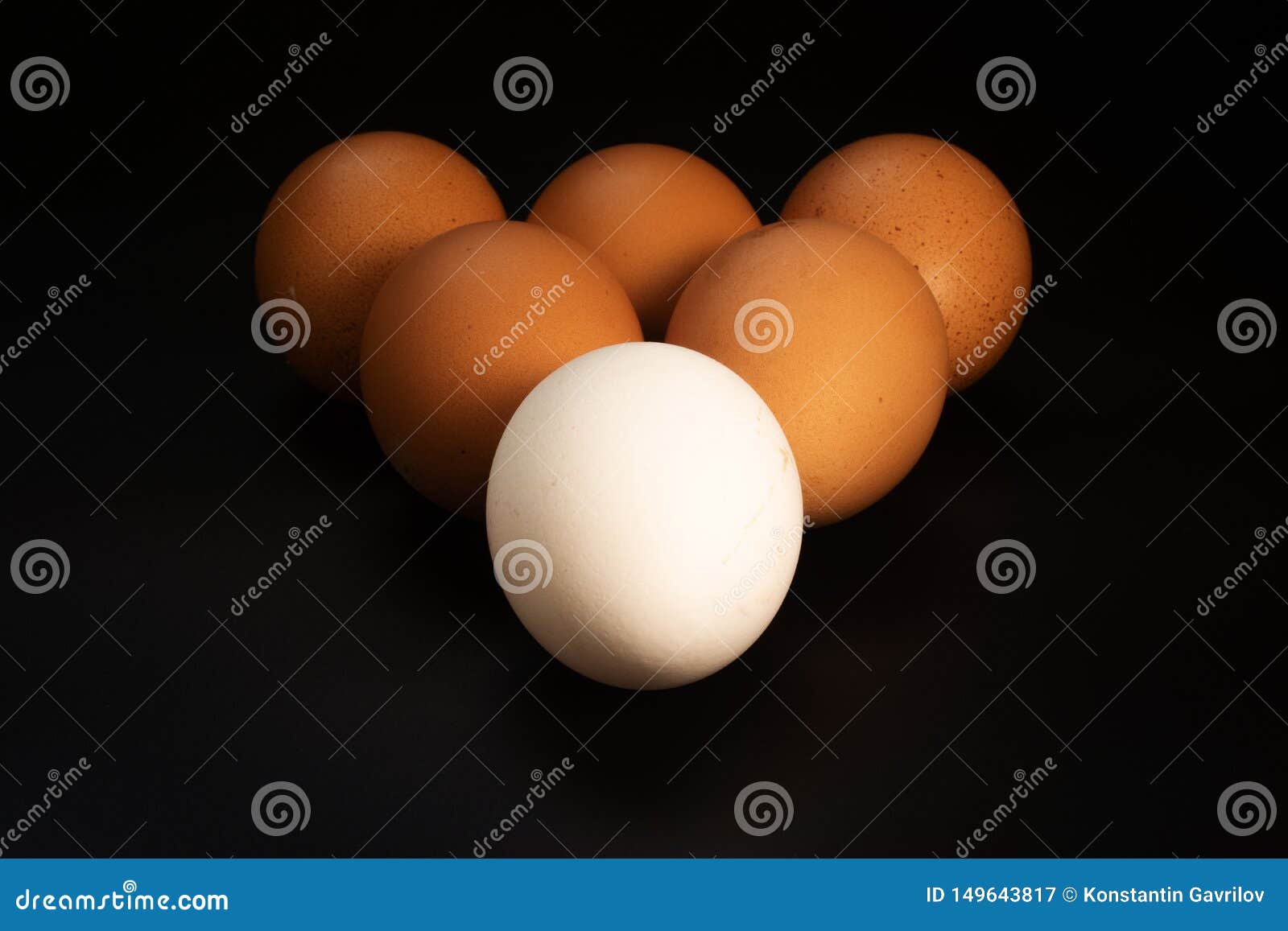 Chicken Eggs in the Form of a Triangle on the Table Stock Image - Image ...