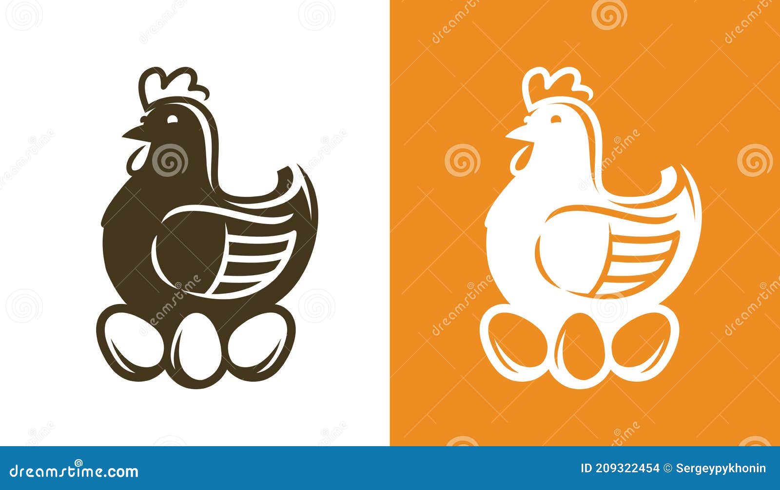 Chicken with Eggs. Hen Symbol or Logo Vector Stock Vector ...