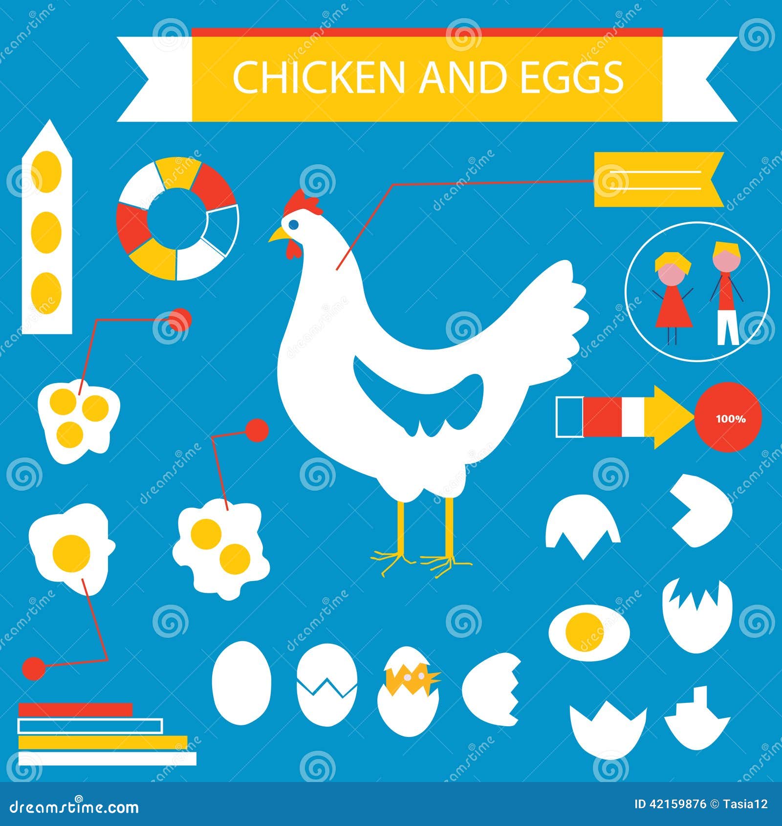 Chicken and Eggs Infographic Set Stock Vector - Illustration of design ...