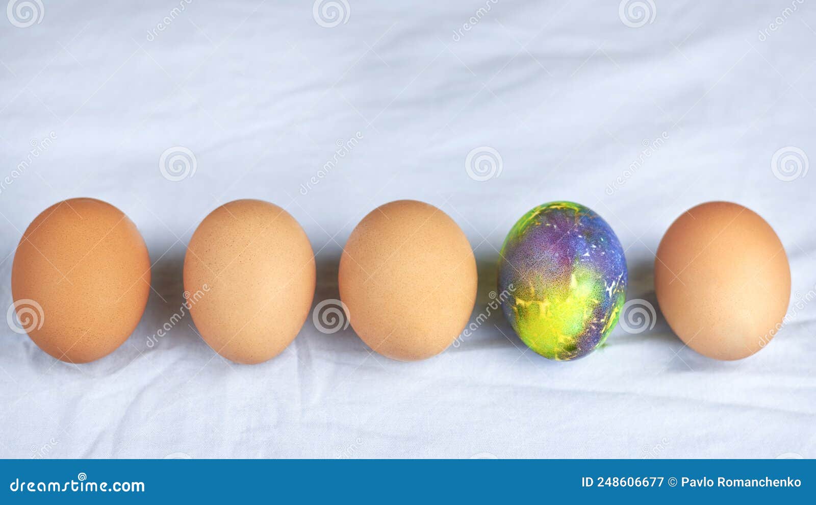 Chicken Eggs, One Egg is Different from Others Stock Image - Image of ...