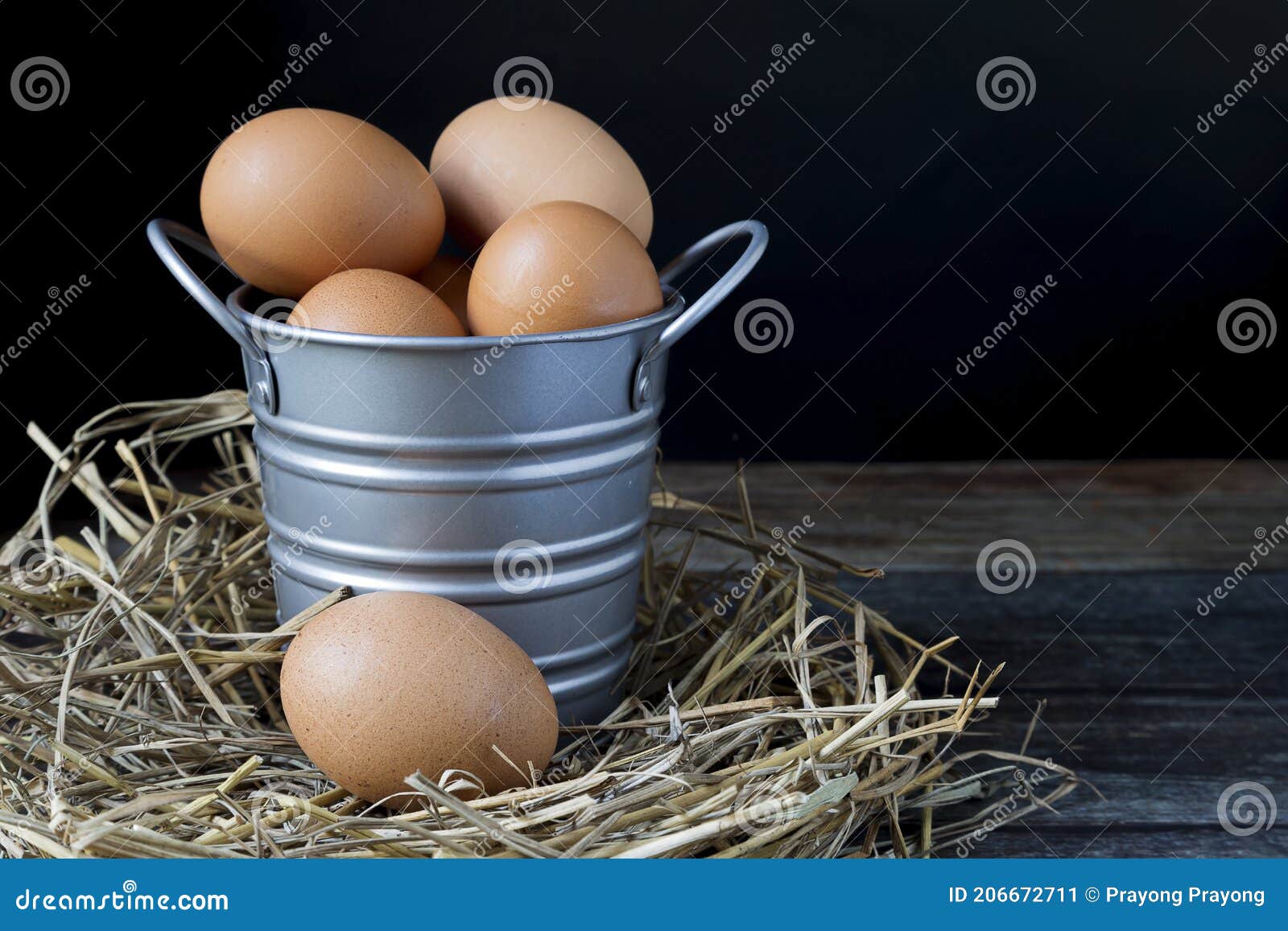 Chicken Eggs are Placed in Iron Buckets Stock Image - Image of lighting ...