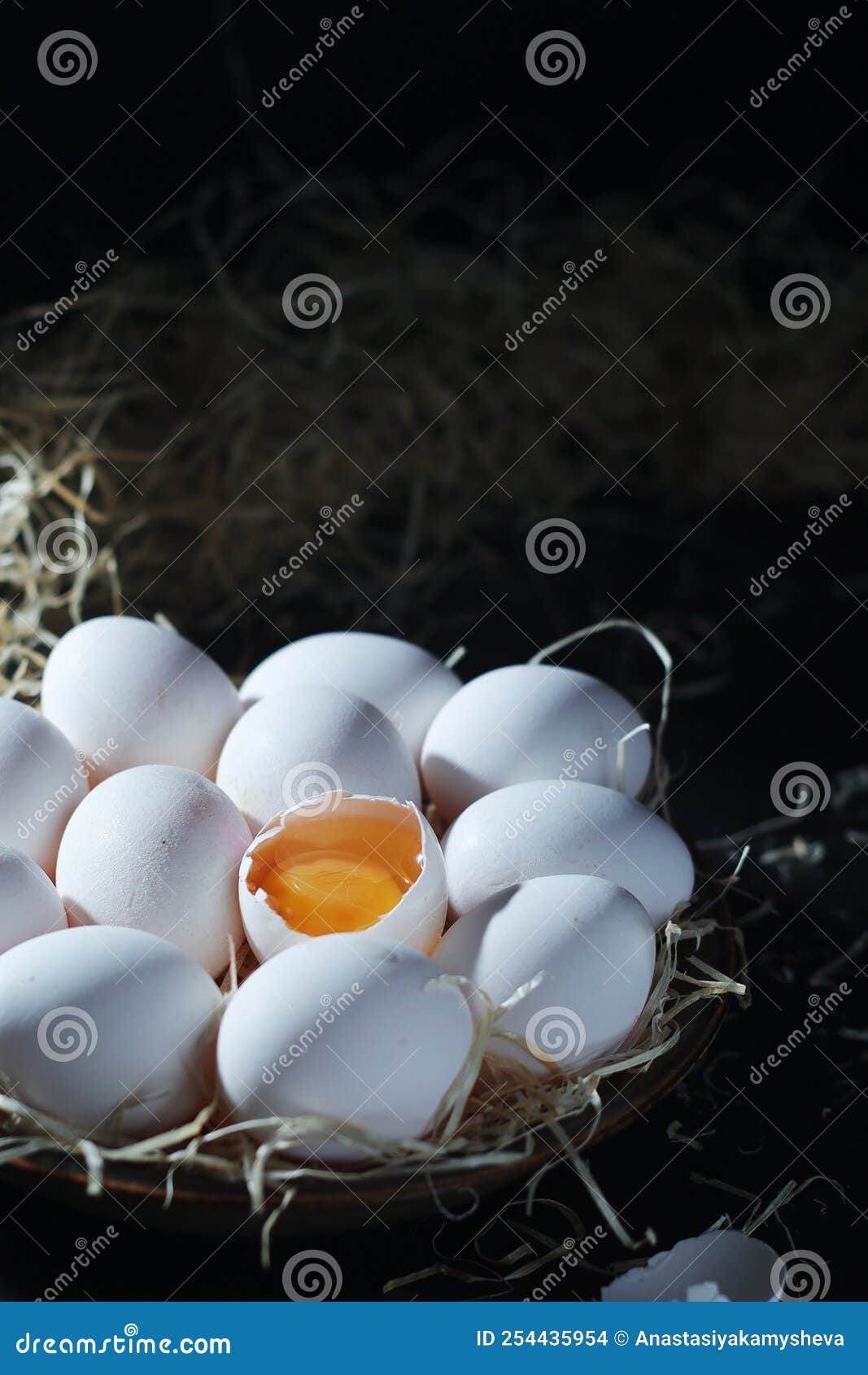 Chicken Eggs in Rustic Style Low Key Stock Photo - Image of eggs ...