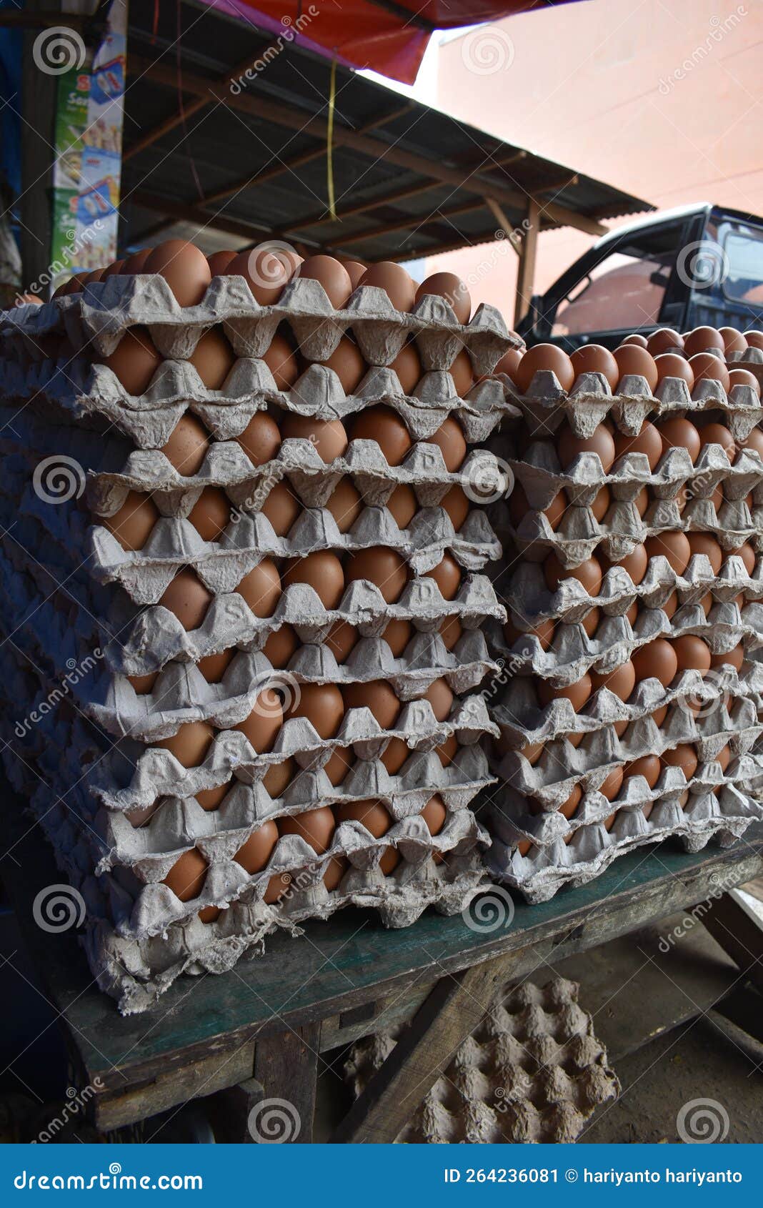 Chicken Eggs in Tradisional Market Stock Image - Image of traditional ...