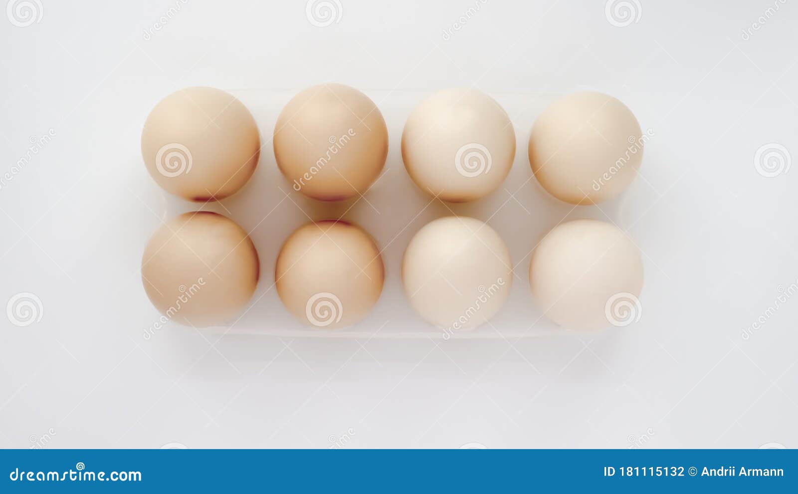 Top View of Egg Eggs in a Tray on a White Background Stock Photo ...