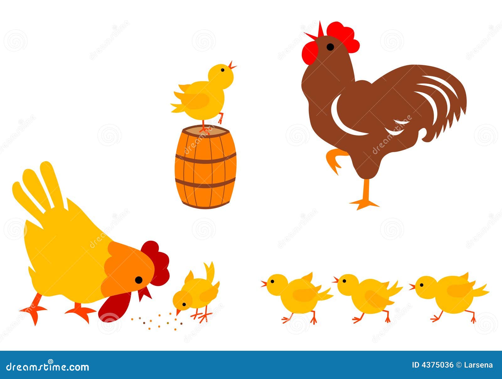 Chicken Family stock vector. Illustration of brother, following - 4375036