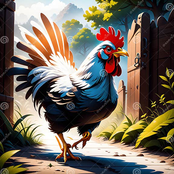 Chicken farm, AI-generatet stock illustration. Illustration of ...